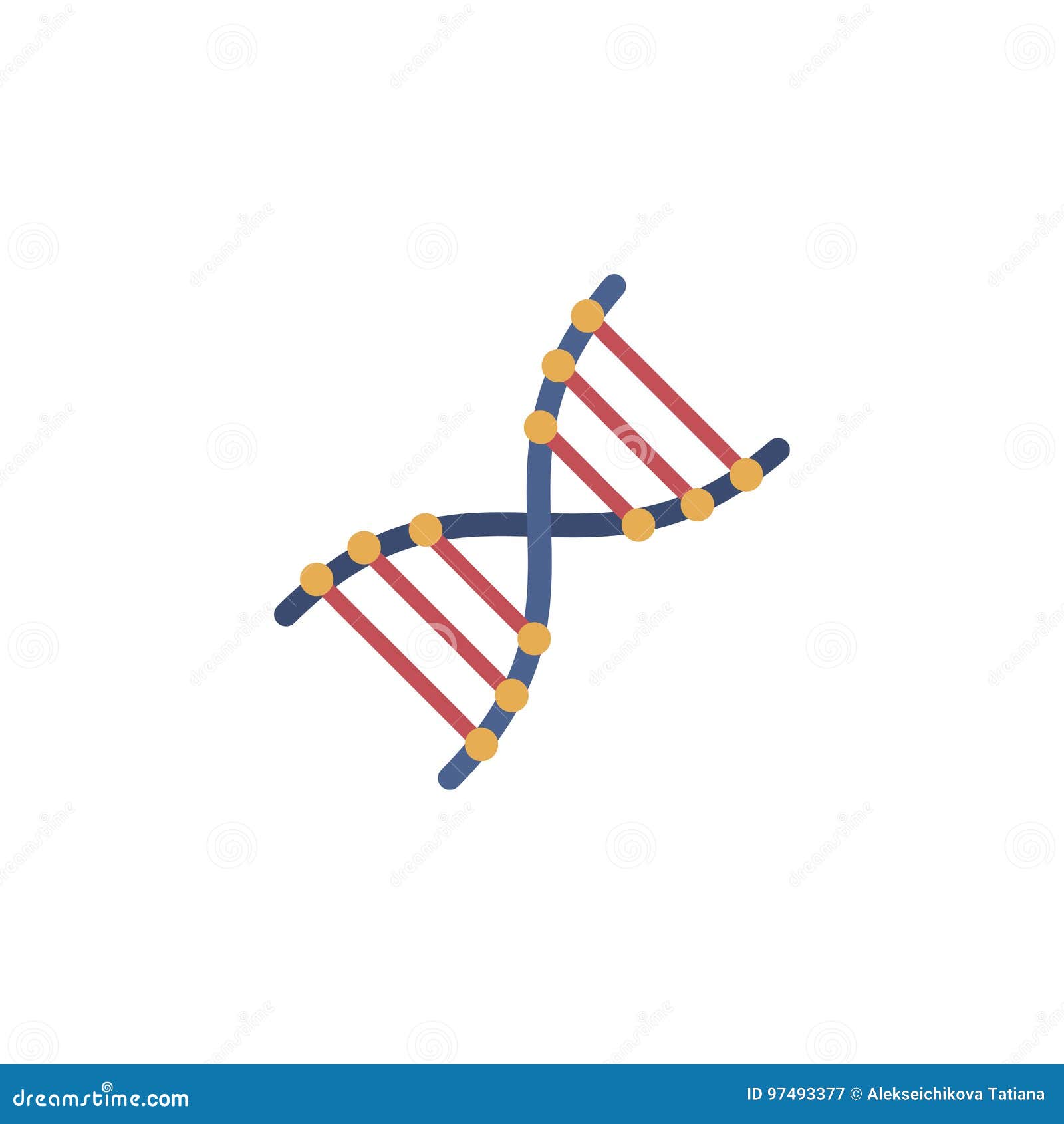 Vector DNA flat icon. stock vector. Illustration of pictogram - 97493377