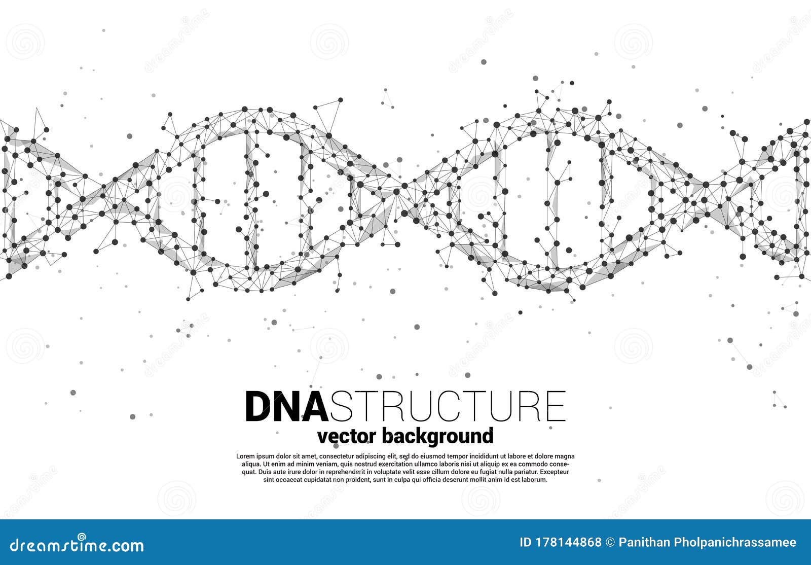 Vector DNA Genetic Structure from Dot Connect Line Polygon. Stock ...