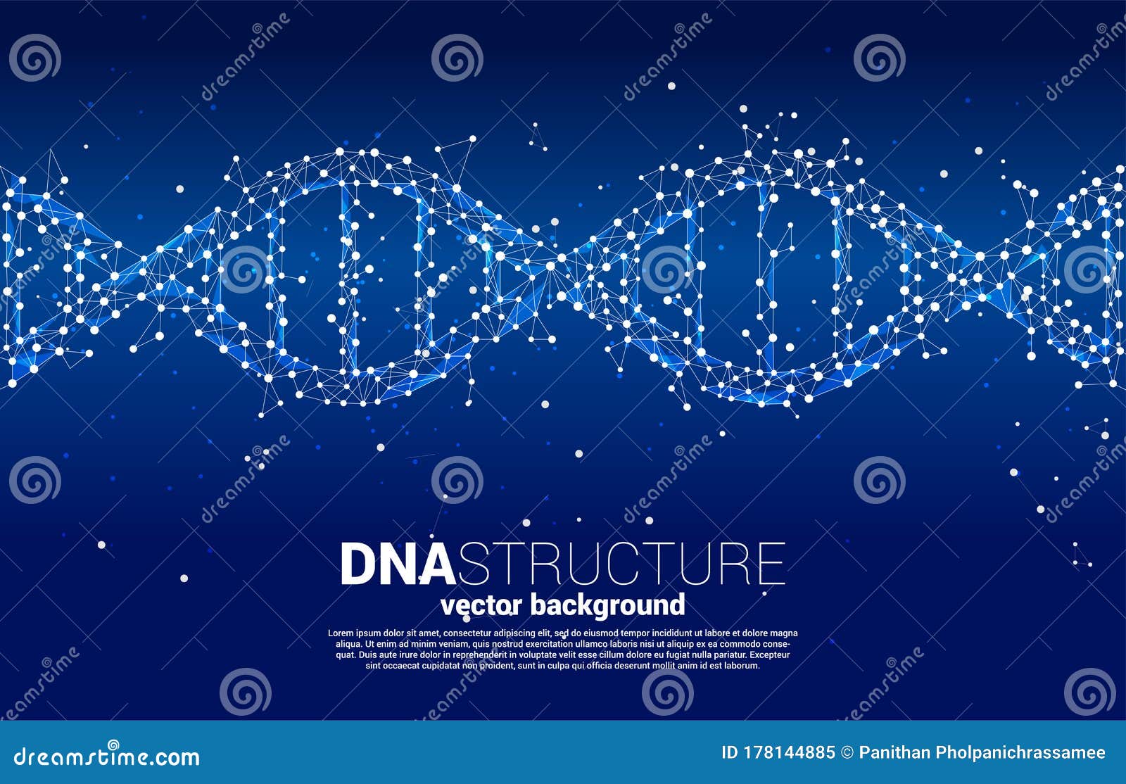 Vector DNA Genetic Structure from Dot Connect Line Polygon. Stock ...