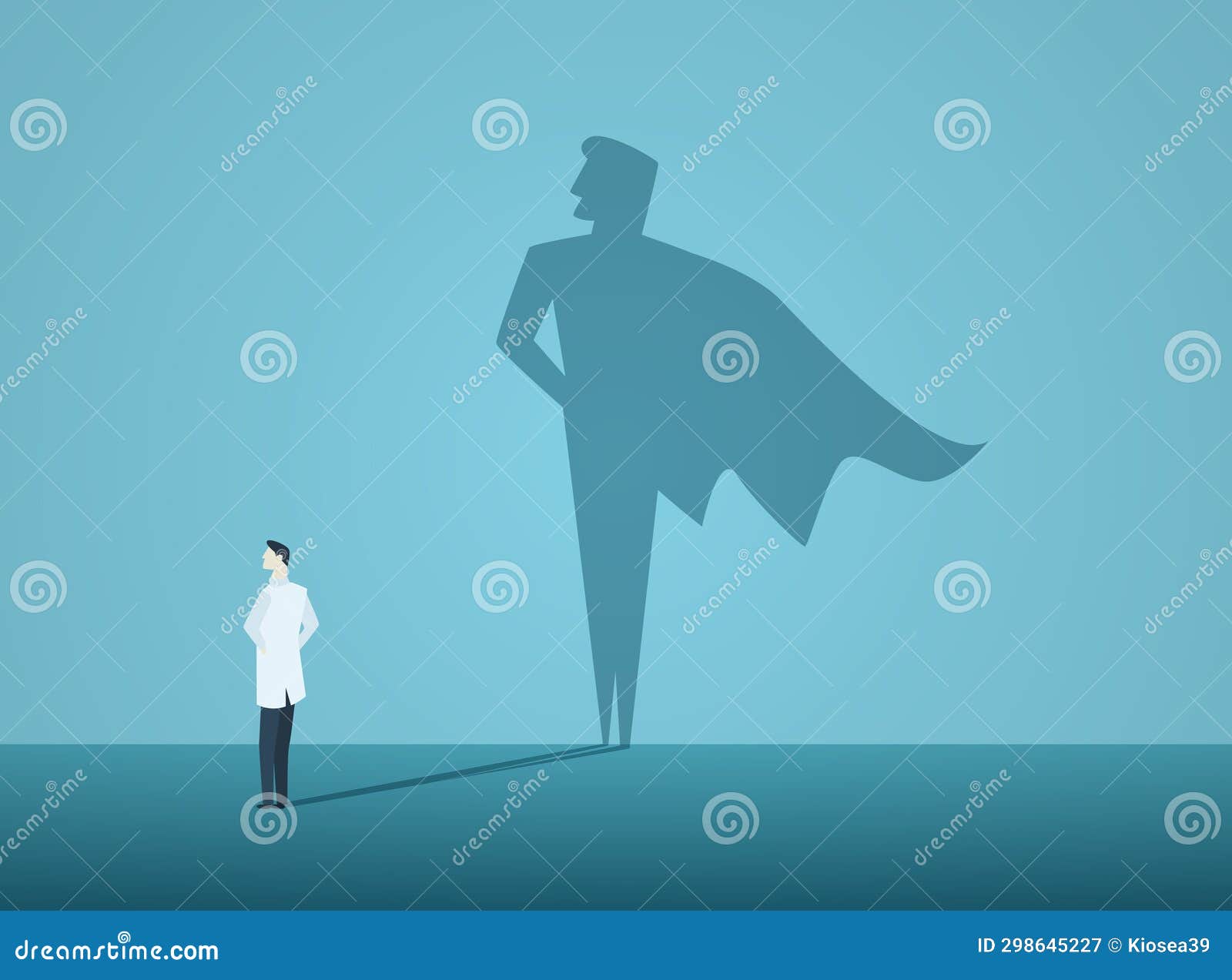 Vector of a Doctor with a Super Hero Shadow Stock Illustration ...