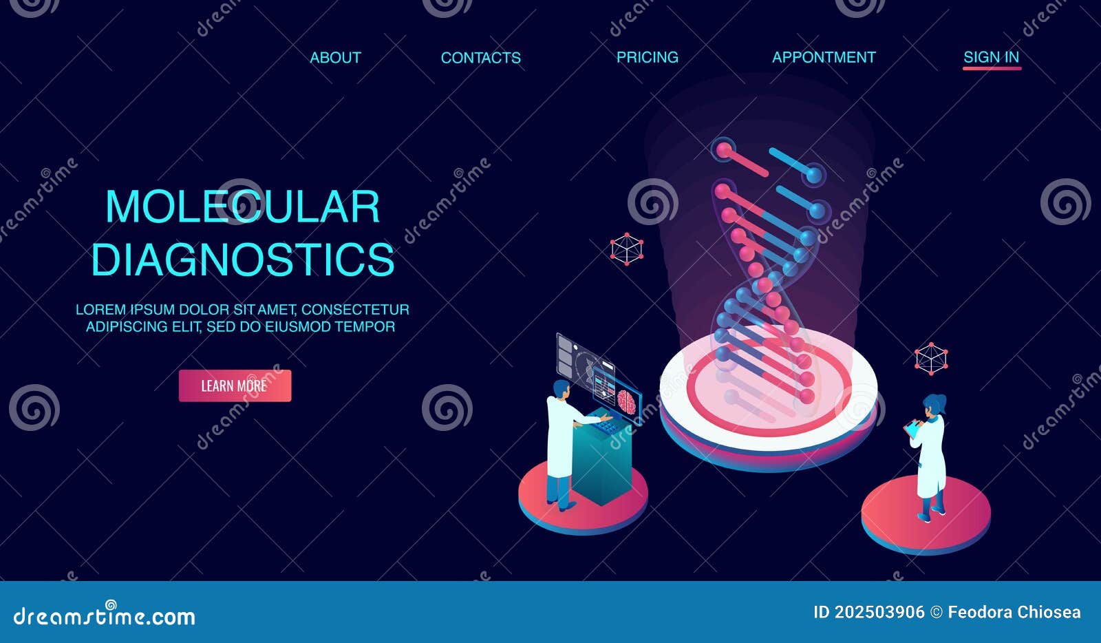 Vector of Doctors Researchers Working with DNA Material in Medical Lab ...