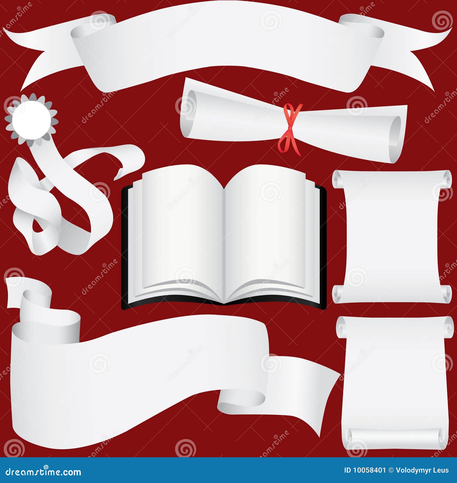 Vector Document Banners, Rollen En Diplomareeks Vector Illustratie ...