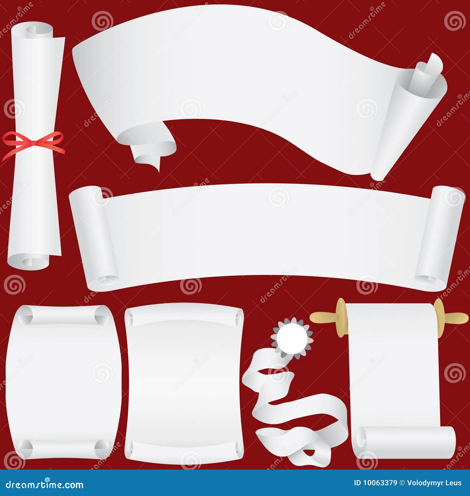 Vector Document Banners, Rollen En Diplomareeks Vector Illustratie ...