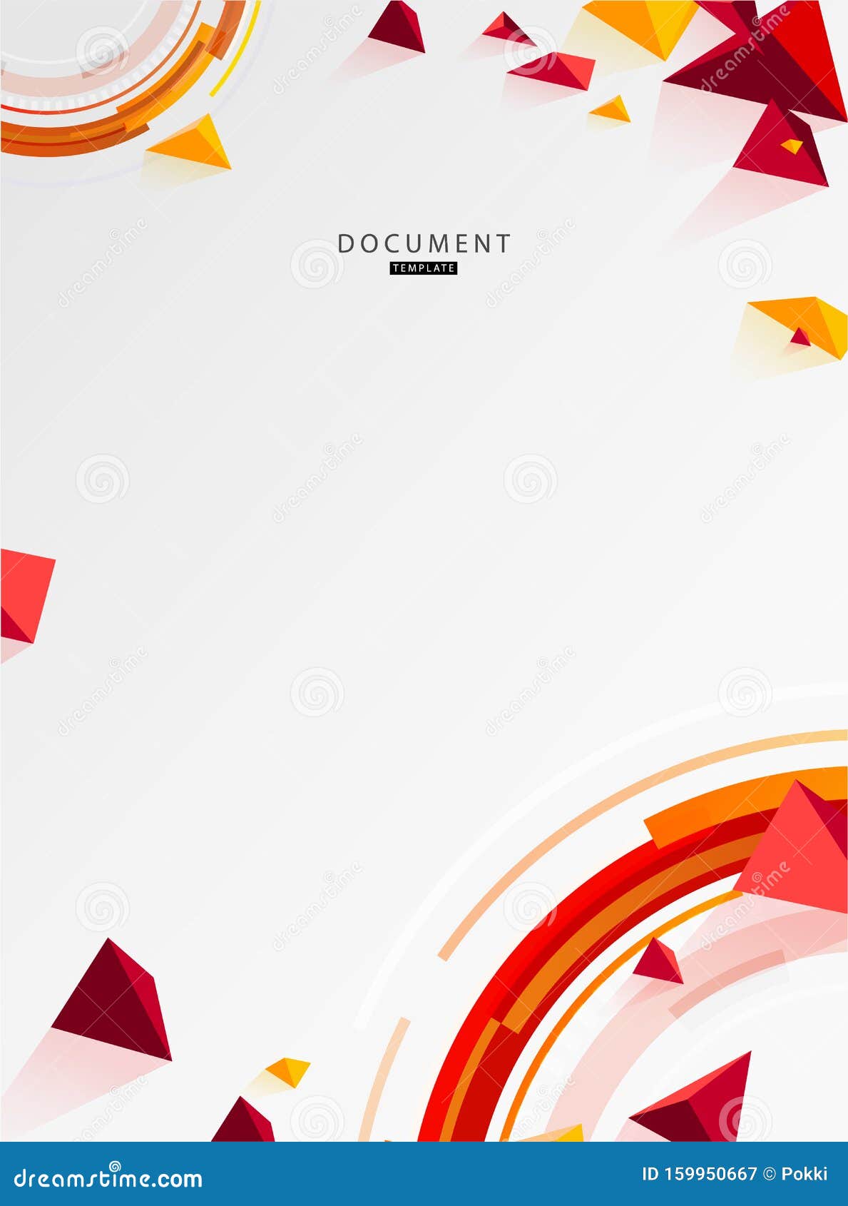 Vector Document Design Template with Abstract Polygonal Objects Stock ...