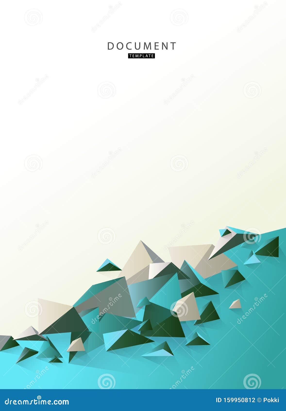 Vector Document Design Template with Abstract Polygonal Objects Stock ...