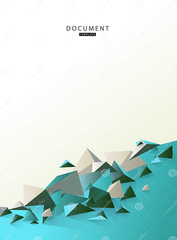 Vector Document Design Template with Abstract Polygonal Objects Stock Vector - Illustration of ...