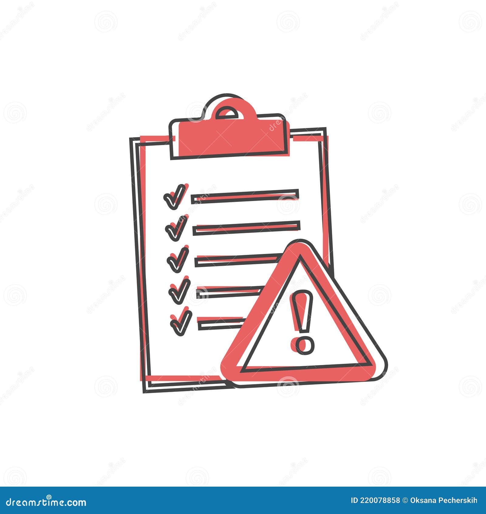 Vector Document Error Icon on Cartoon Style on White Isolated ...