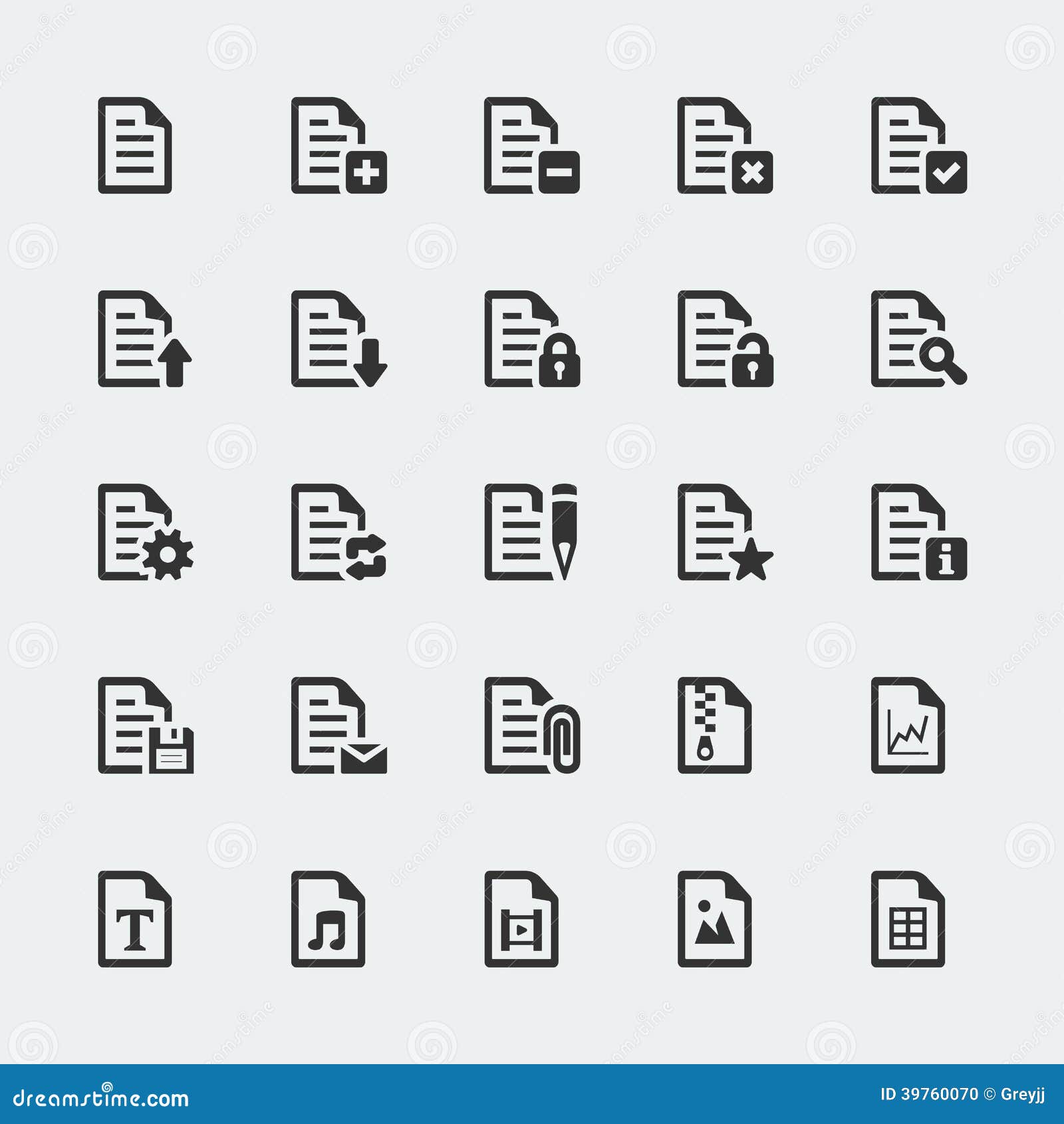 Vector Document / File Icons Set Stock Vector - Illustration of format ...
