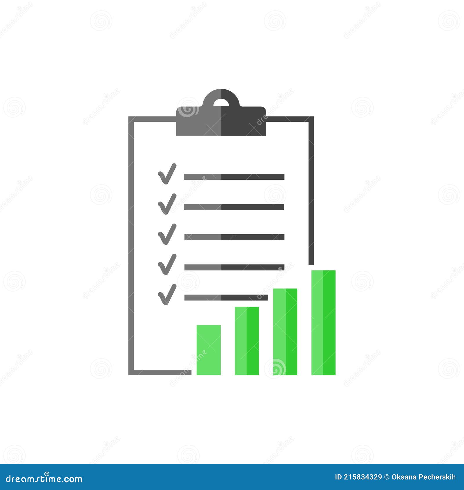 Vector Document with Graph Icon. Document Verification Symbol on White ...