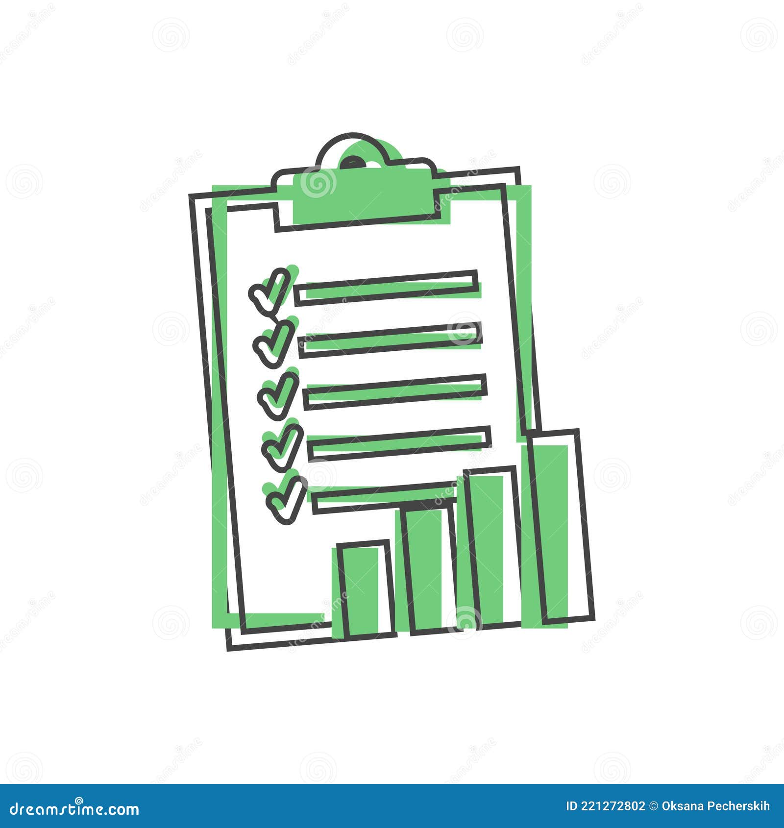 Vector Document with Graph Icon. Document Verification Symbol on White ...