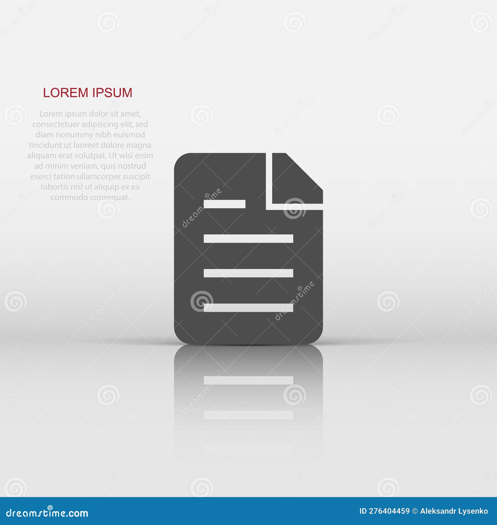 Vector Document Icon in Flat Style. Archive Data File Sign Illustration ...