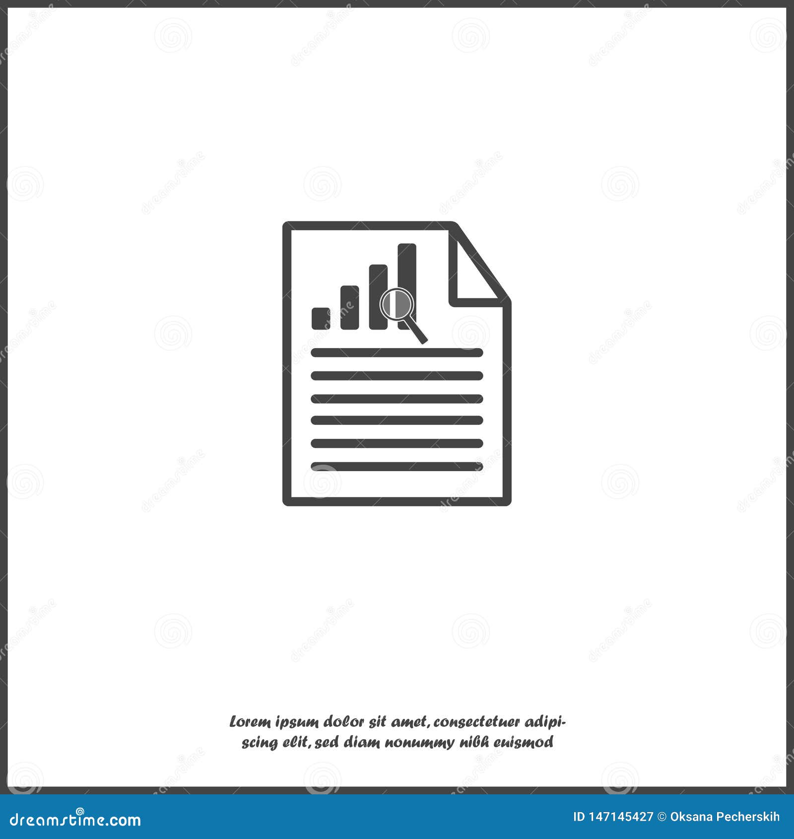 Vector Document Icon with Growth Rate and Text on White Isolated ...