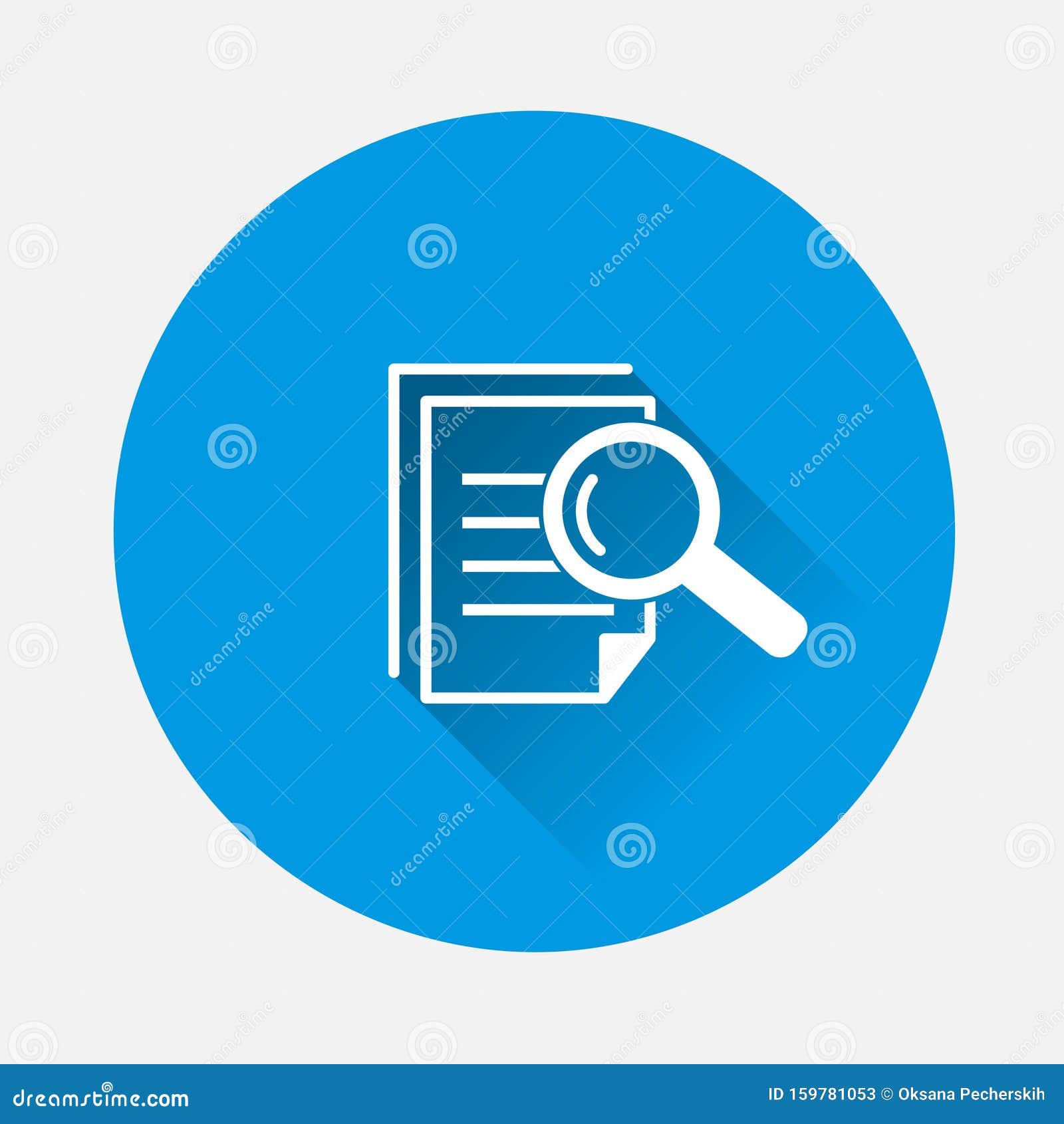 Vector Document Icon and Magnifier. Document Verification Symbol on ...
