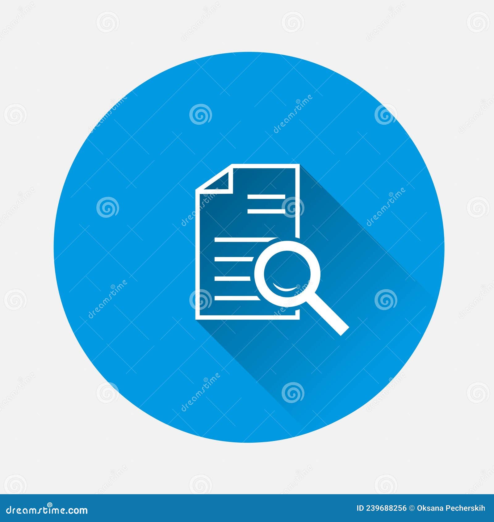 Vector Document Icon and Magnifier. File Search Icon. Document ...