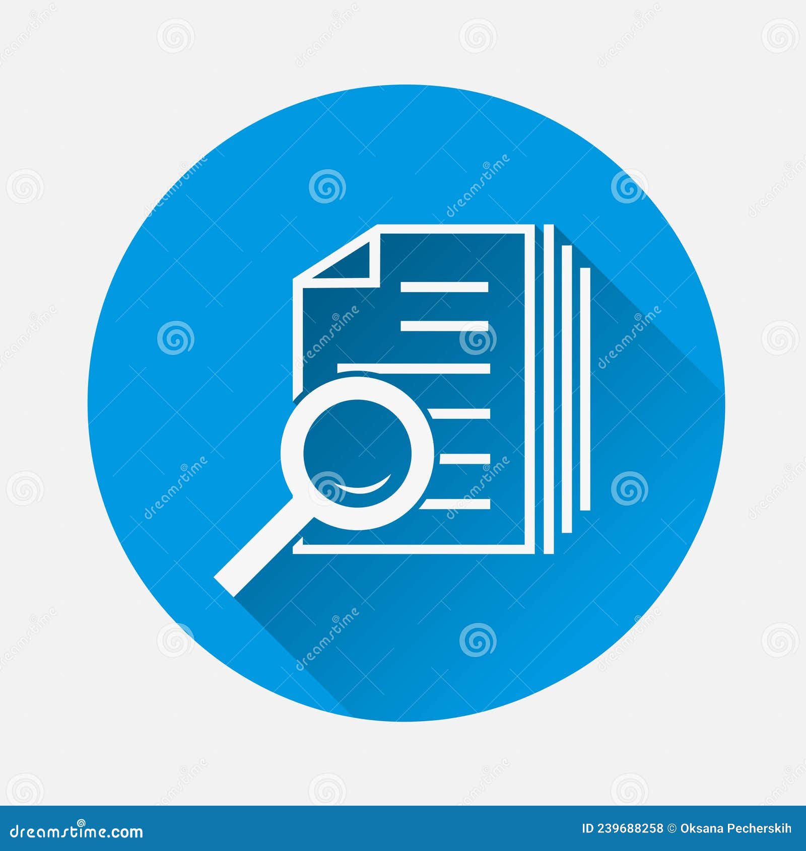 Vector Document Icon and Magnifier. File Search Icon. Document ...
