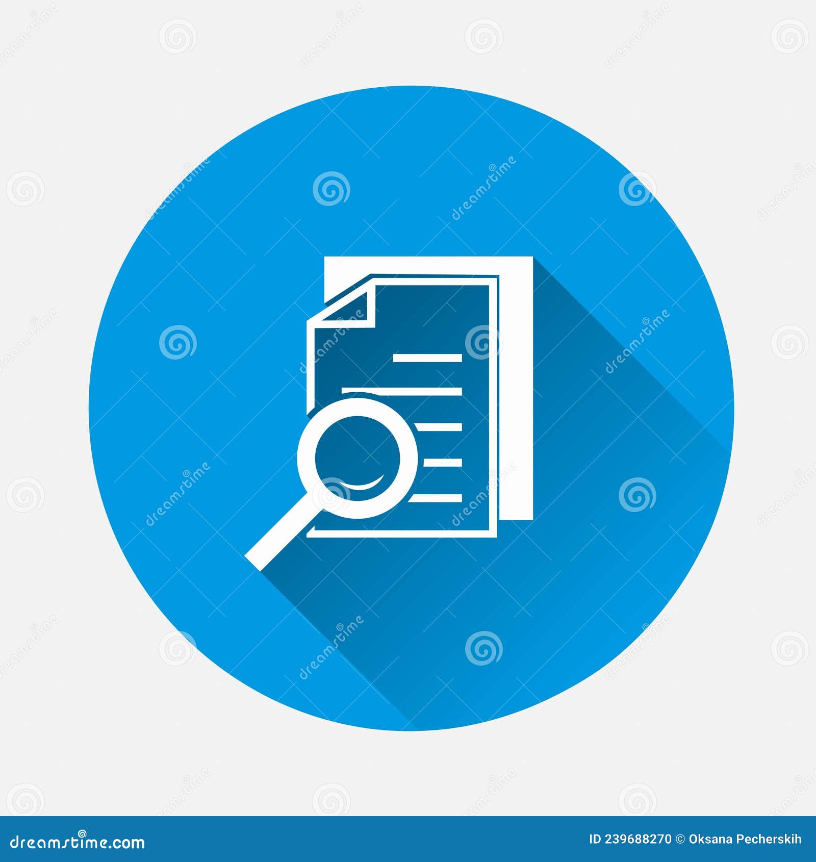 Vector Document Icon and Magnifier. File Search Icon. Document ...