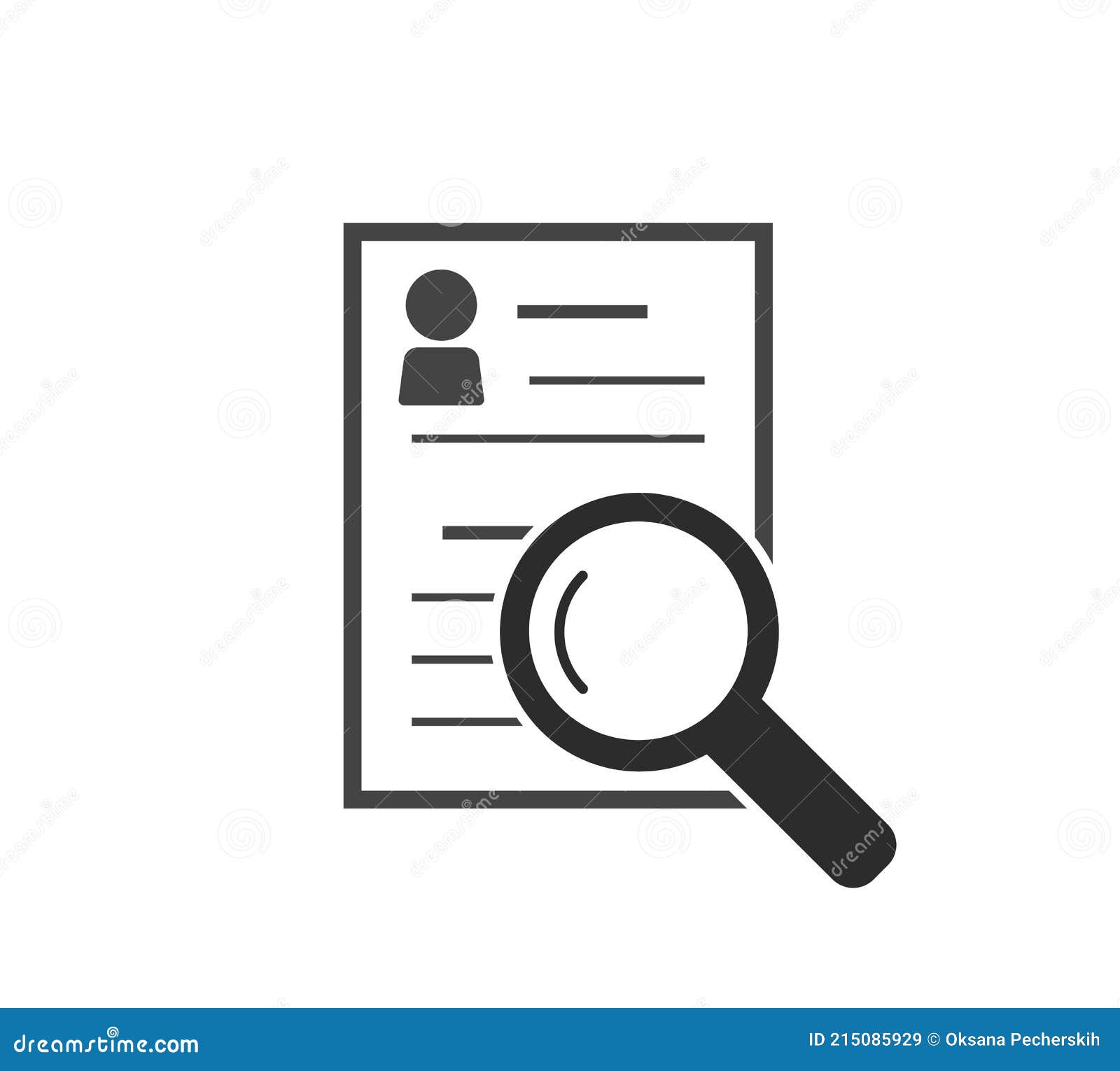 Vector Document Icon and Magnifier. Document Verification Symbol on ...