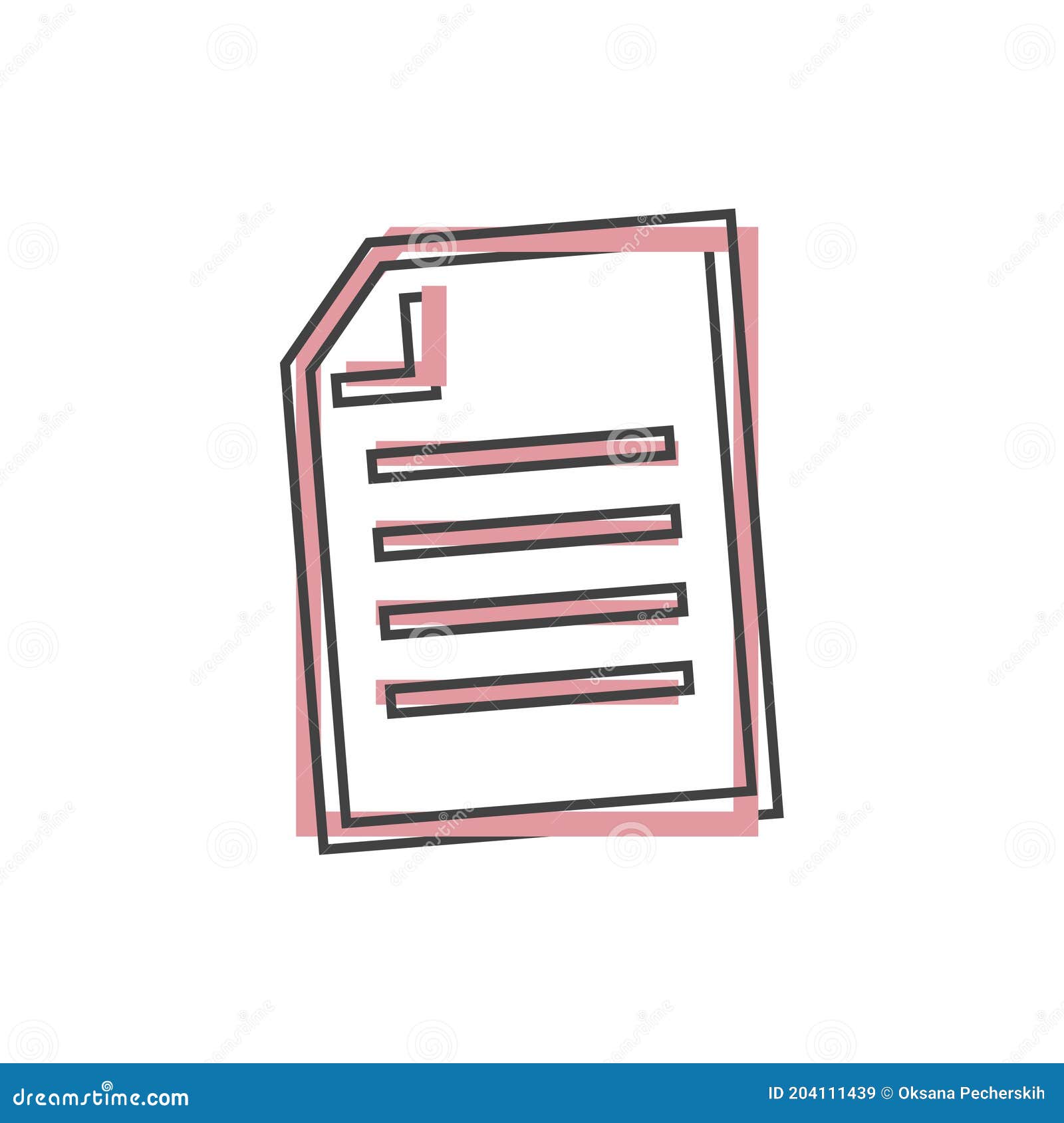Vector Document Icon. Document Verification Symbol on Cartoon Style on ...