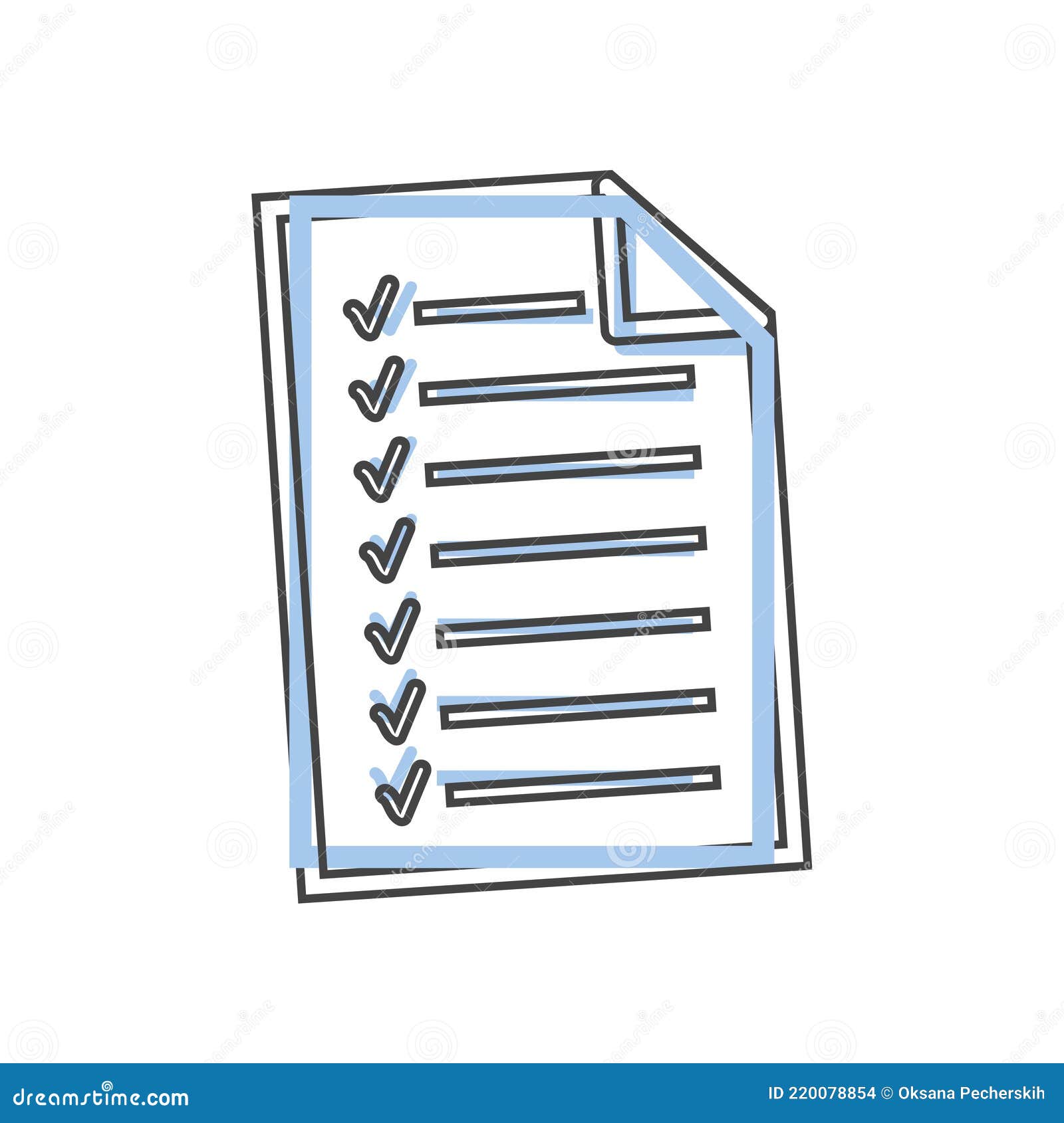 Vector Document Icon. Document Verification Symbol Cartoon Style on ...