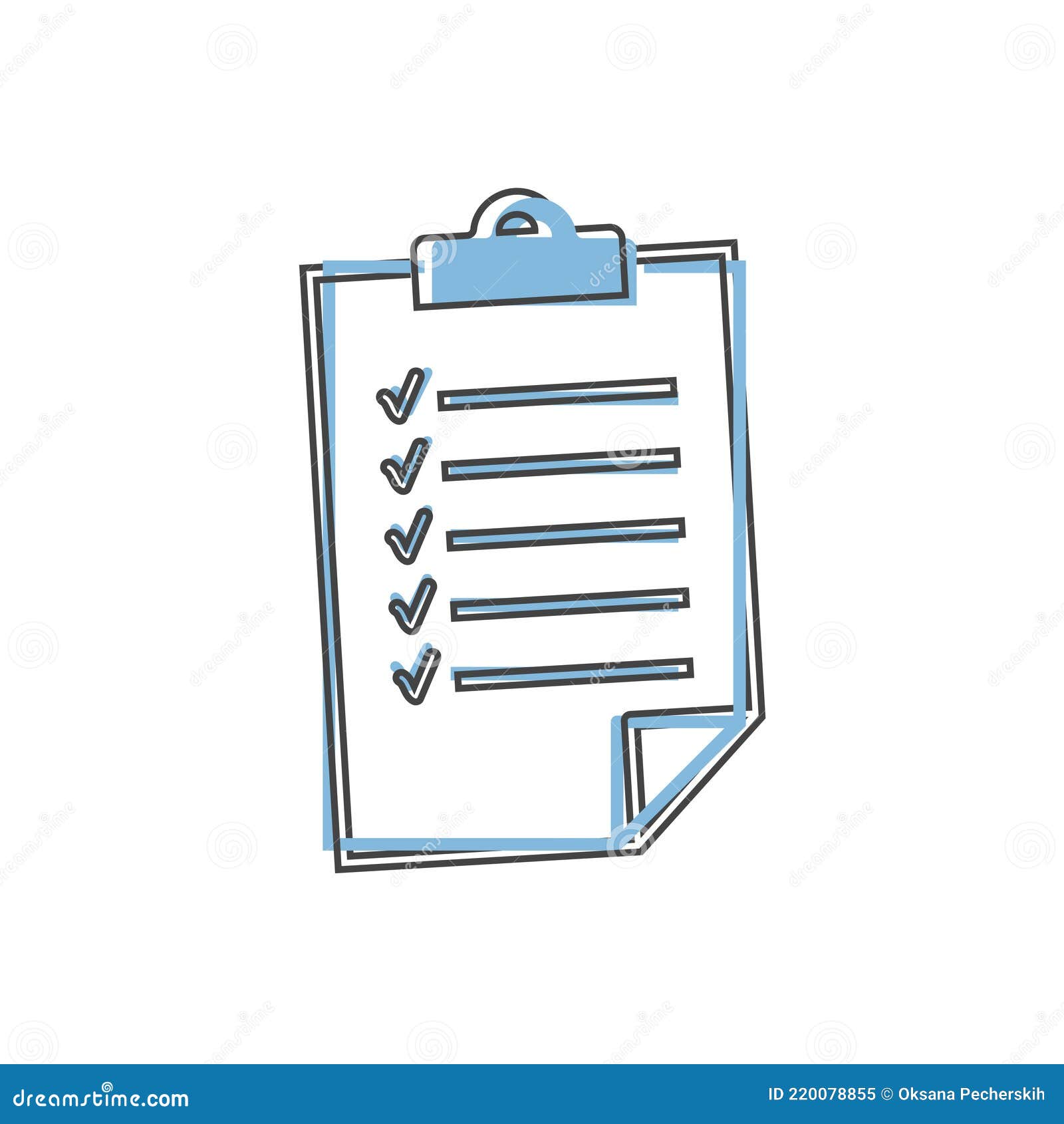 Vector Document Icon. Document Verification Symbol Cartoon Style on ...