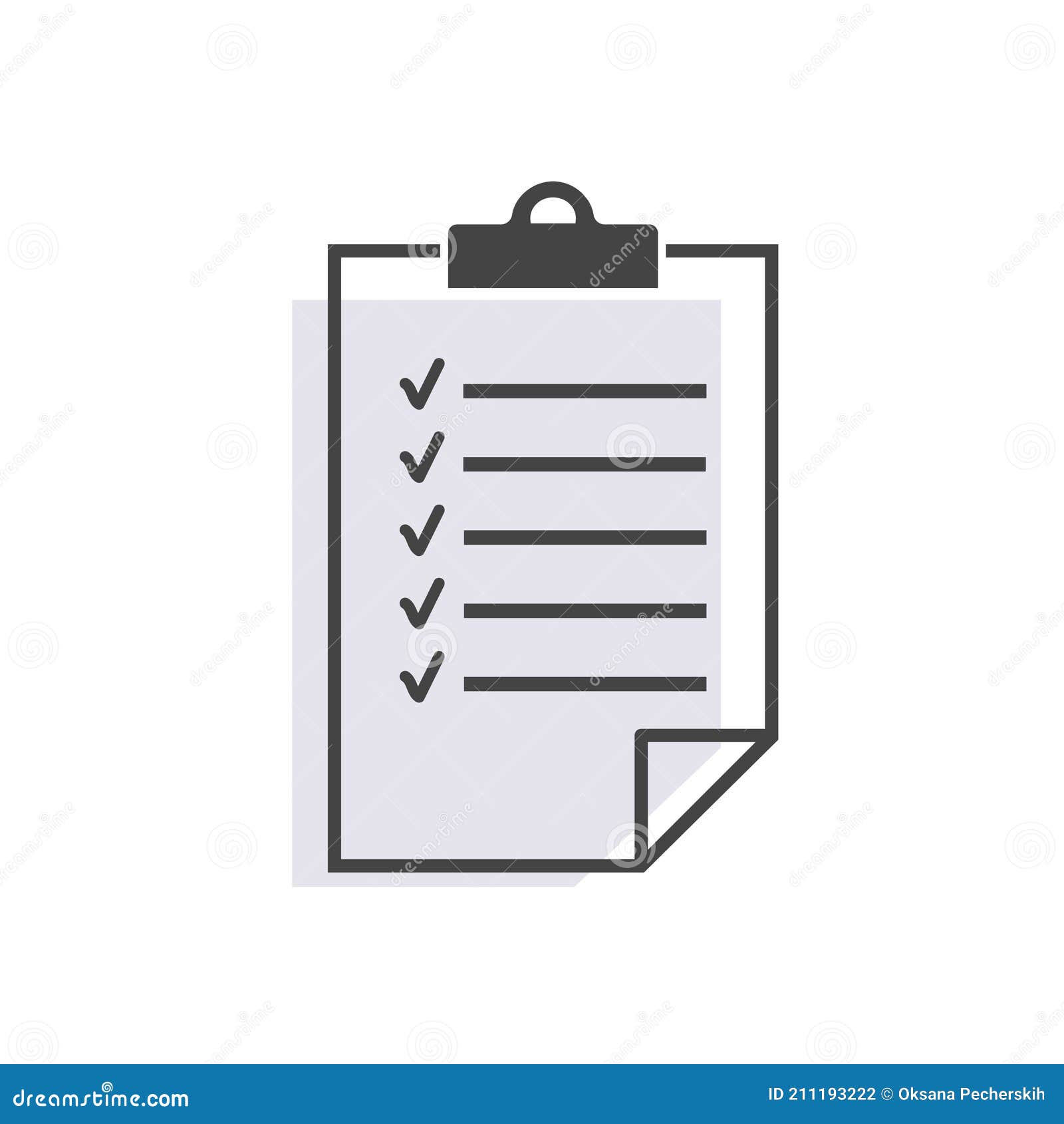 Vector Document Icon. Document Verification Symbol on White Isolated ...