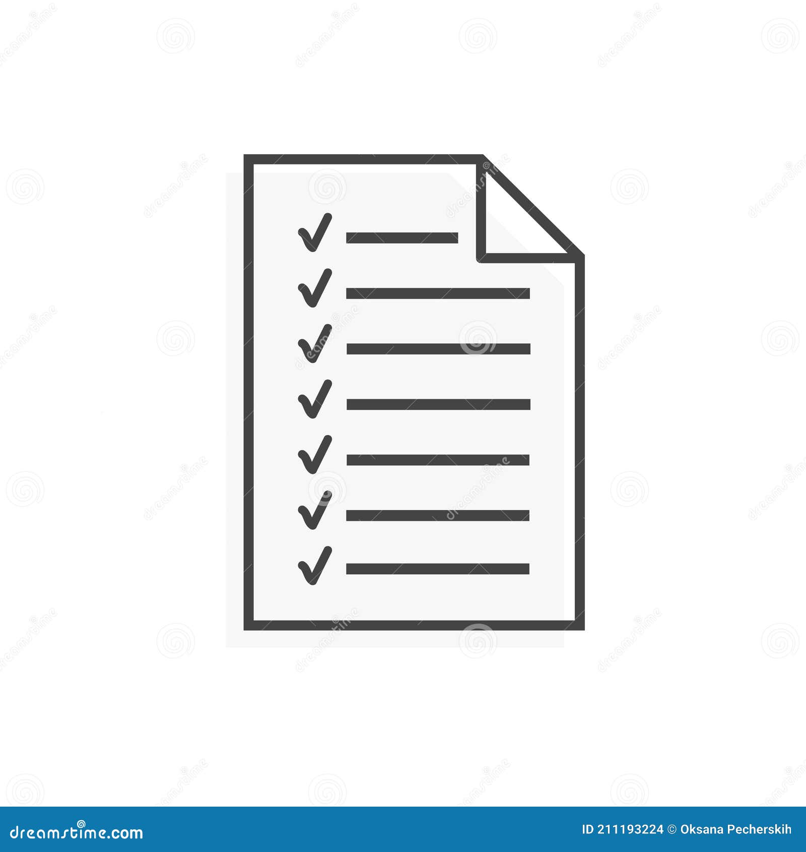 Vector Document Icon. Document Verification Symbol on White Isolated ...