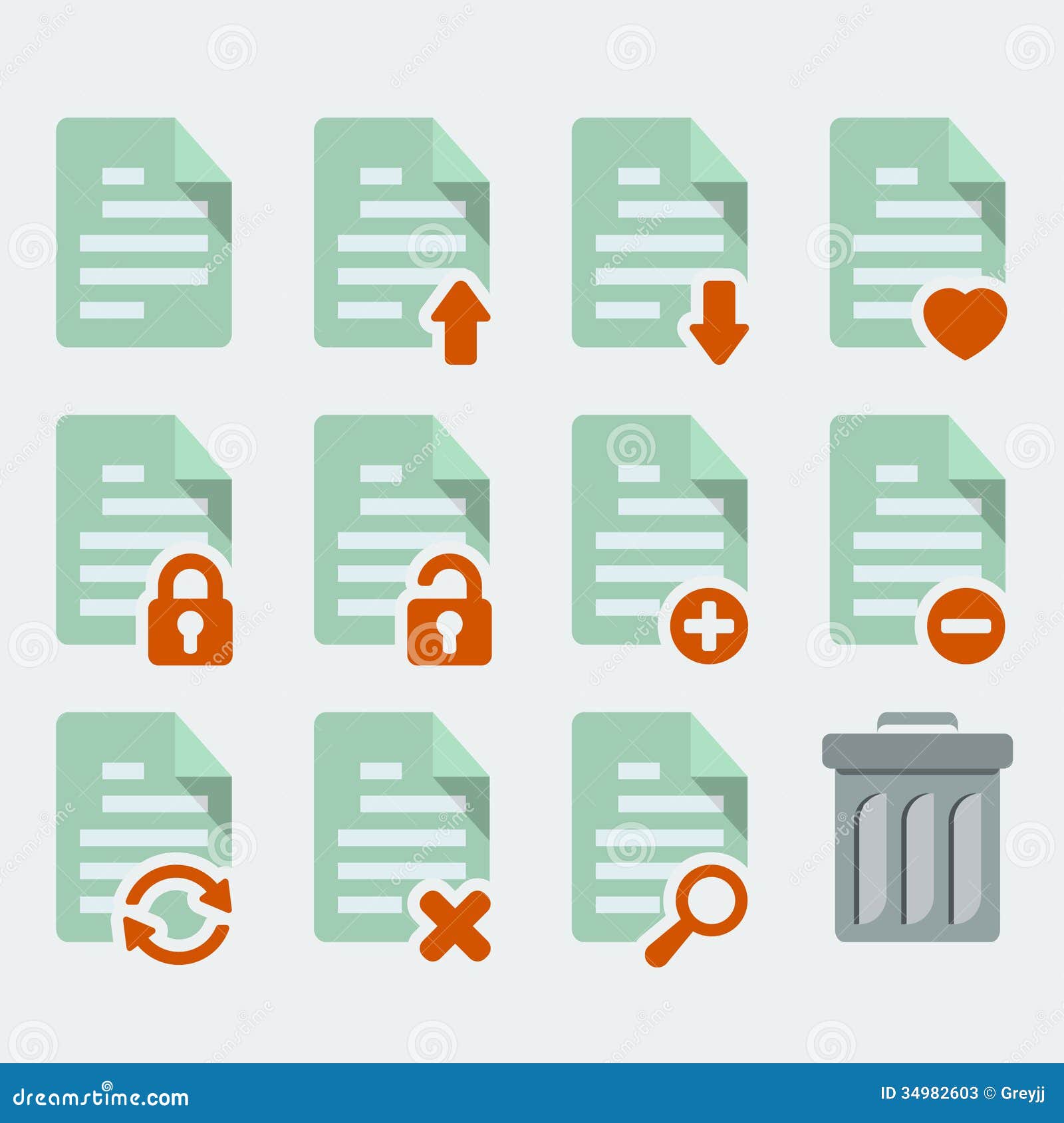 Vector document icons set stock vector. Illustration of download - 34982603