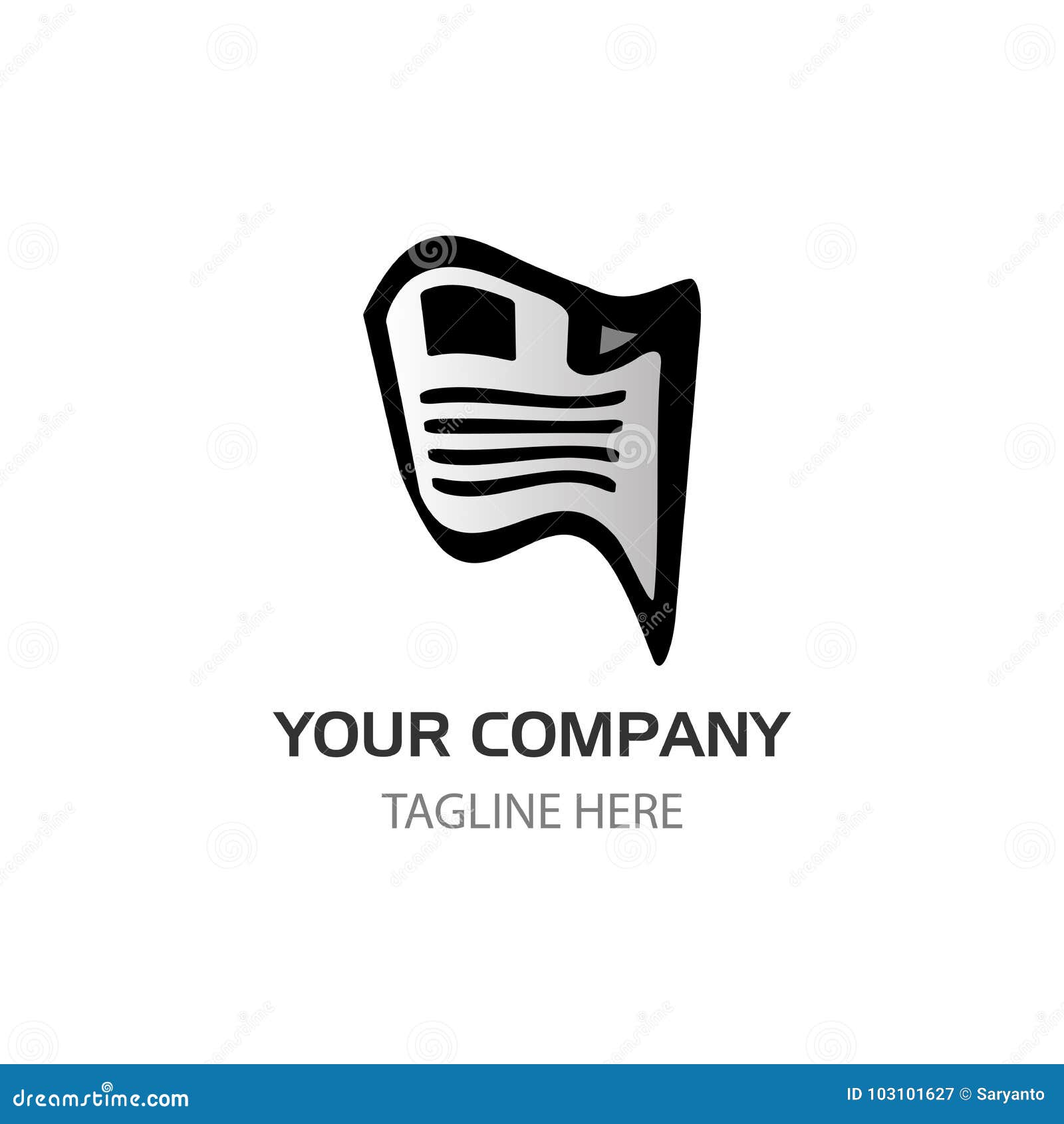 Vector Document Logo, Flat Style on White Background Stock Vector ...