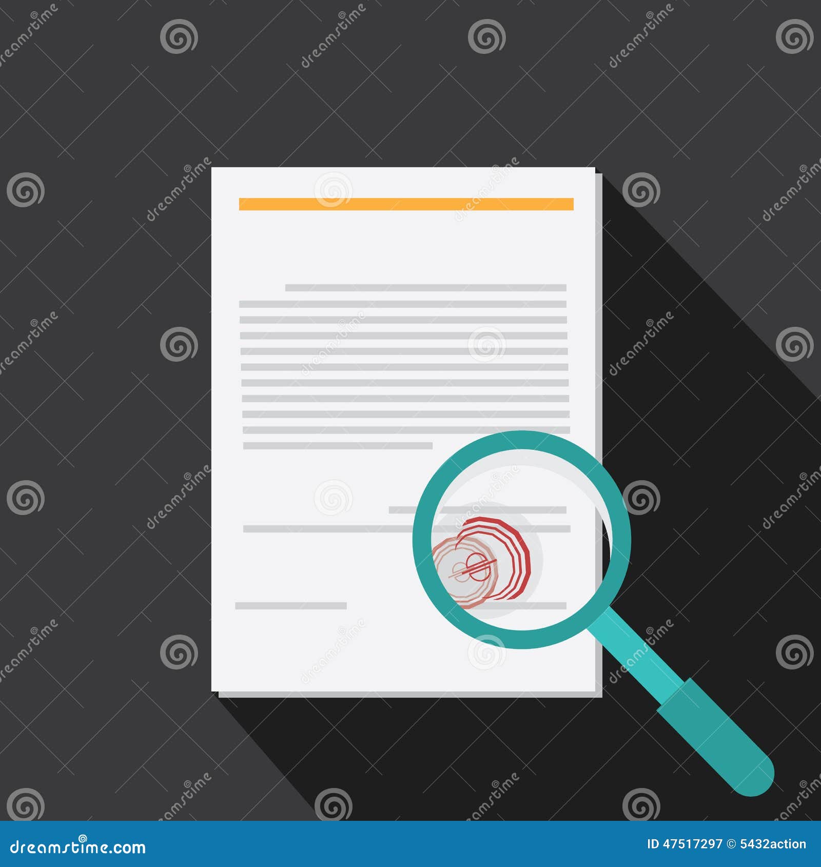 Vector of Document and Magnifying Glass Stock Illustration ...