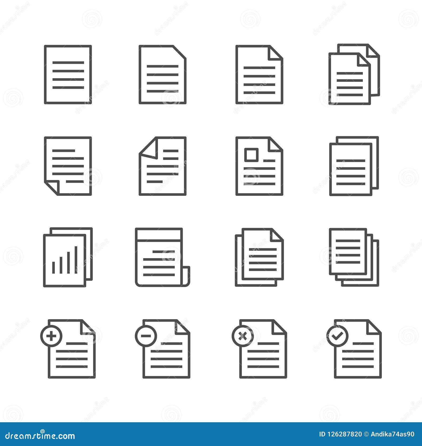 Vector Document Paper Icon Set Stock Vector - Illustration of letter ...