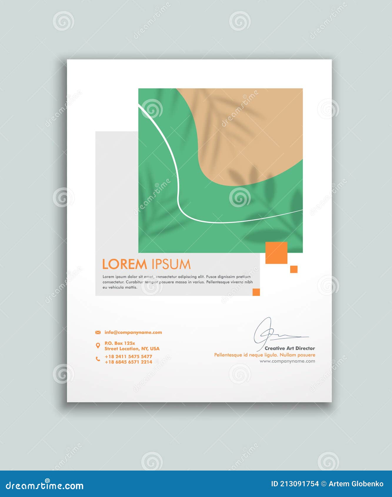 Vector Document Template. Stylish Document Presentation Sheet Stock ...