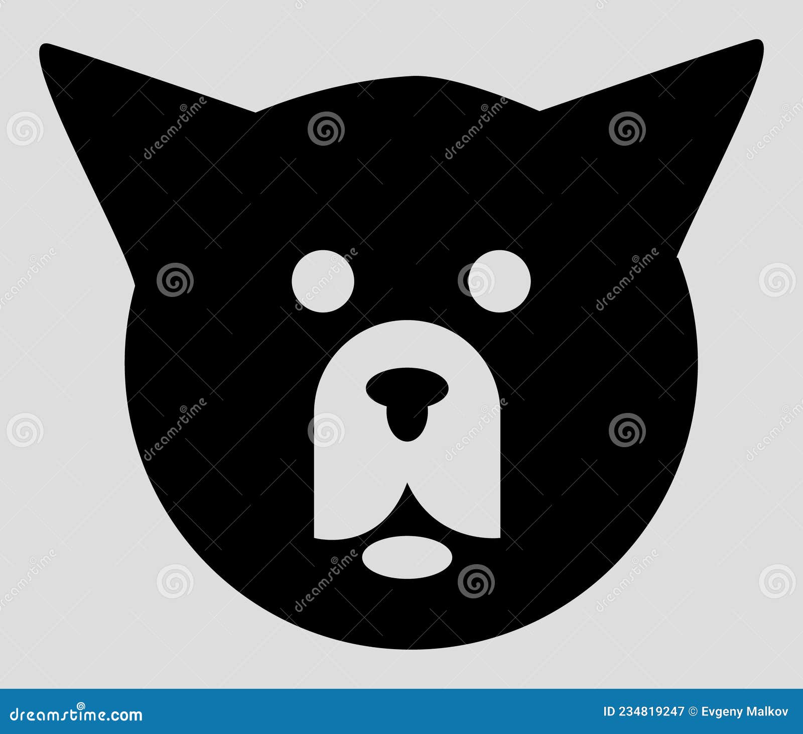 Vector Dog Head Icon Illustration Stock Vector - Illustration of animal ...