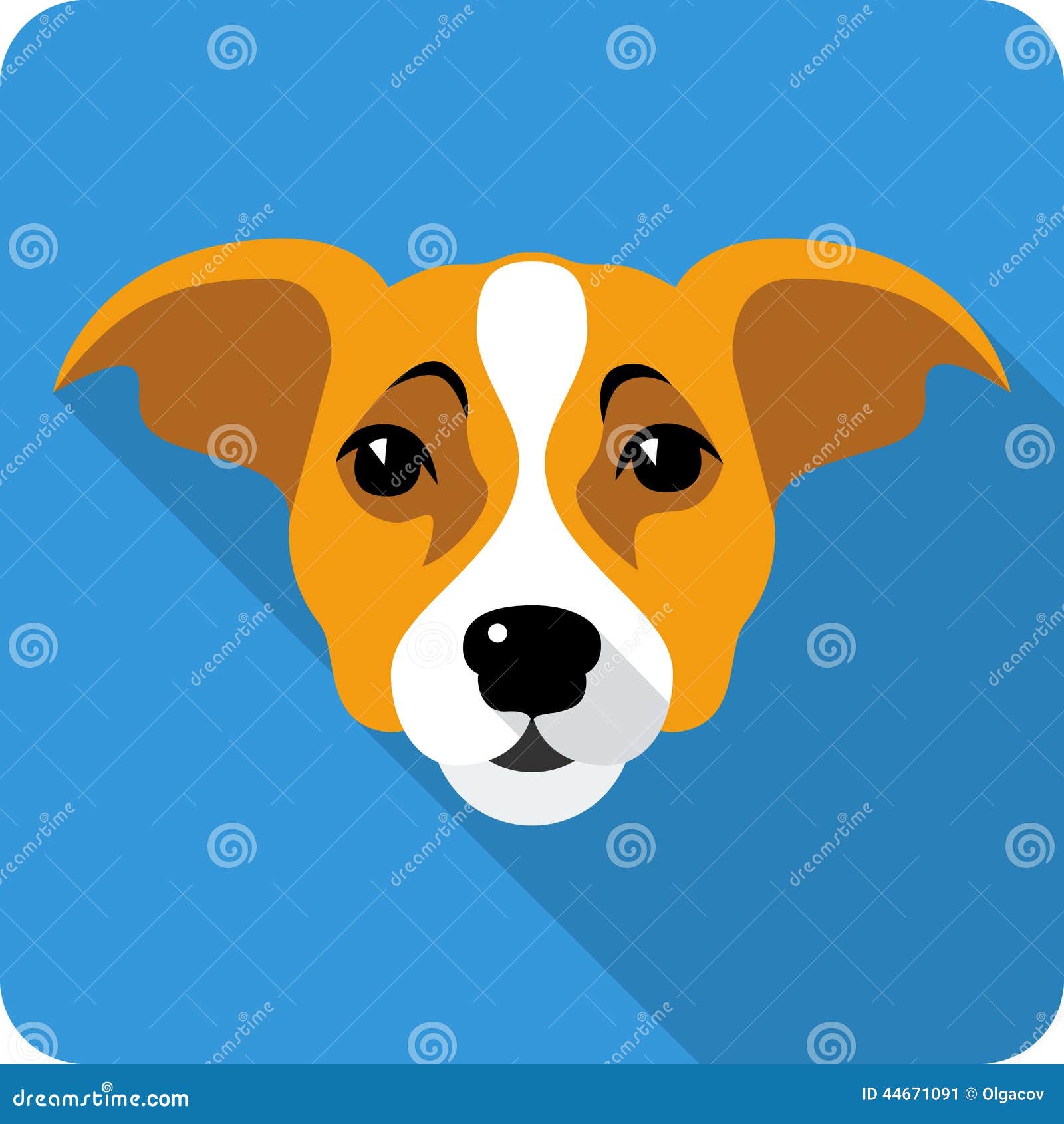 Vector Dog Icon Flat Design Stock Vector - Illustration of nature ...