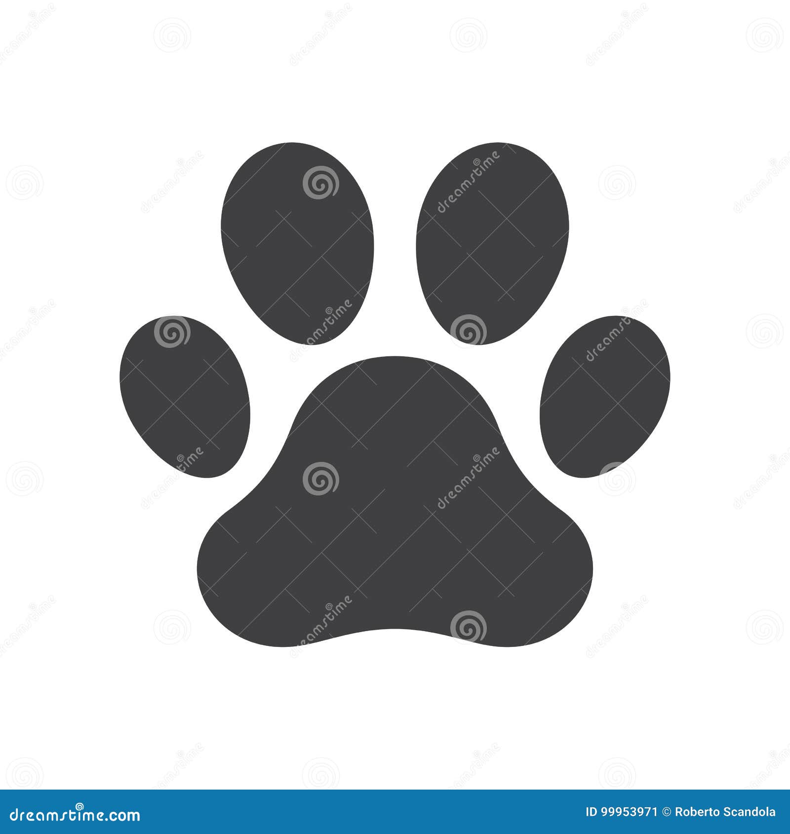 Vector dog paw print stock vector. Illustration of step - 99953971