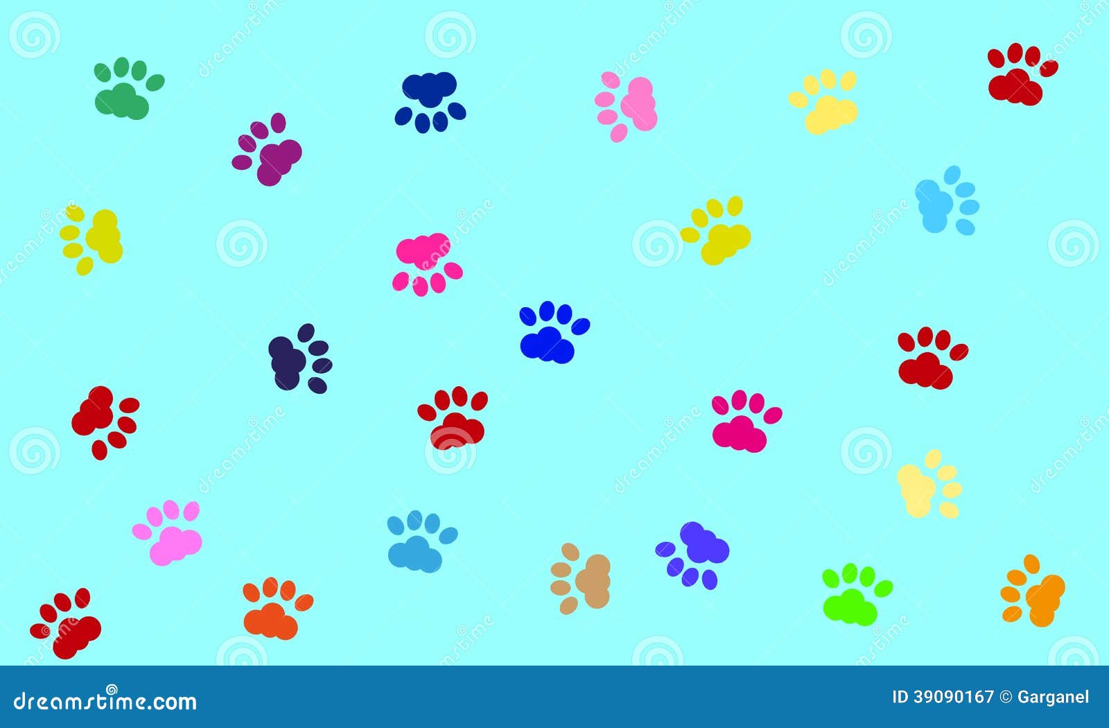 Vector dog paws background stock illustration. Illustration of animal ...