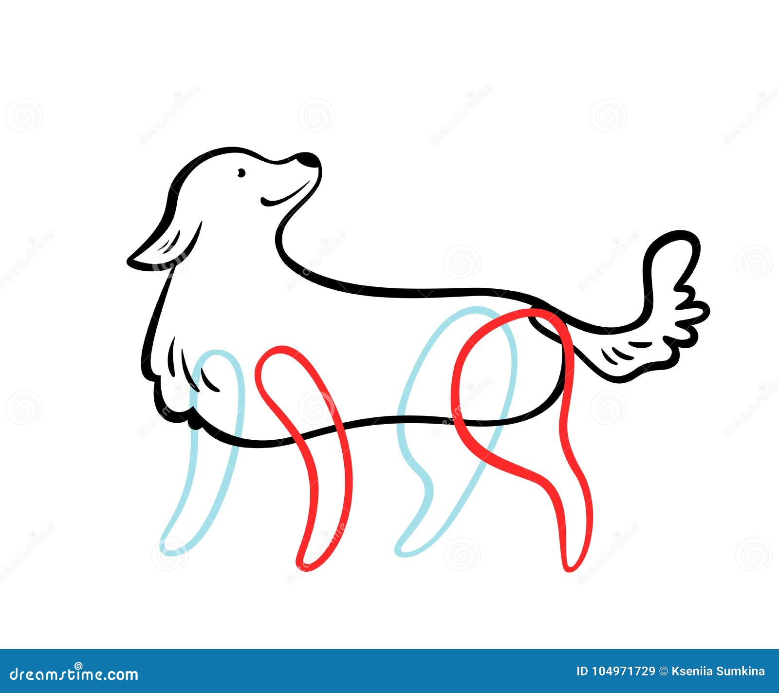 Vector Dog in Sketch Style. Stock Illustration - Illustration of ...