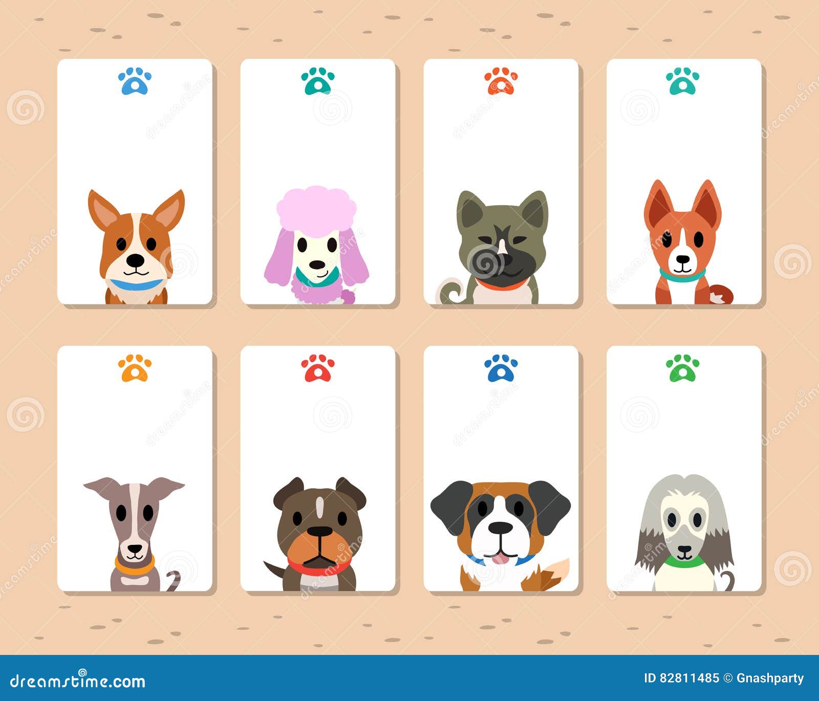 Vector dogs card stock vector. Illustration of design - 82811485