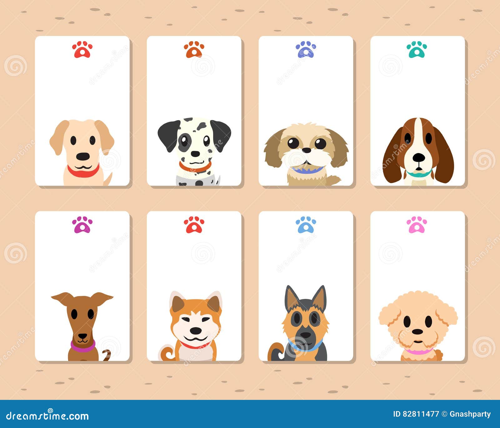 Vector dogs card template stock vector. Illustration of banner - 82811477