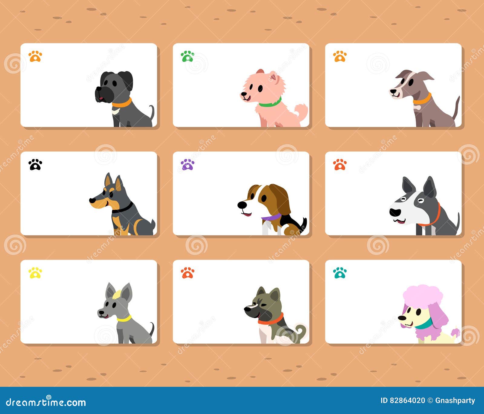 Vector dogs cards template stock vector. Illustration of layout - 82864020