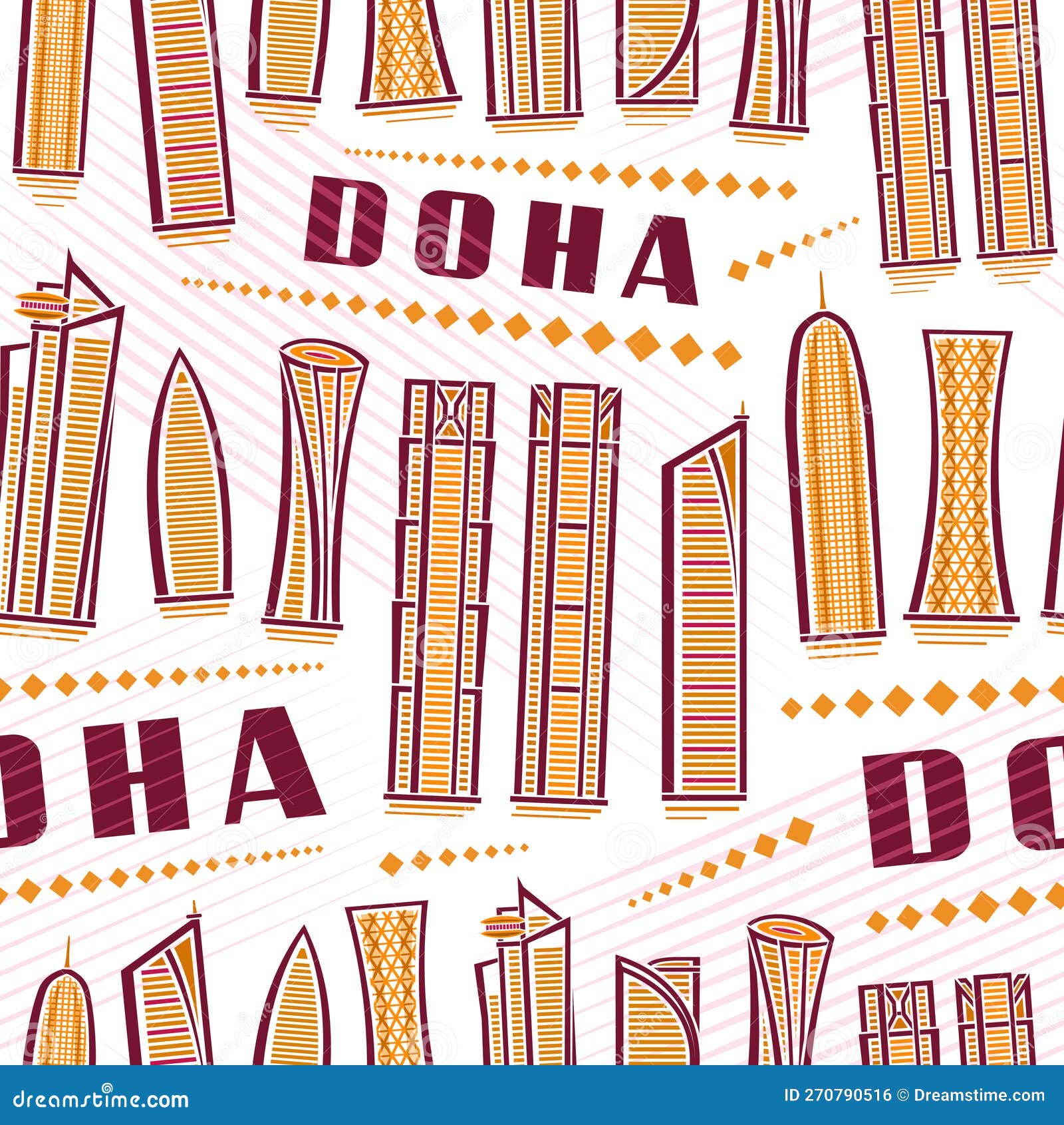 Vector Doha Skyline. | CartoonDealer.com #255337429