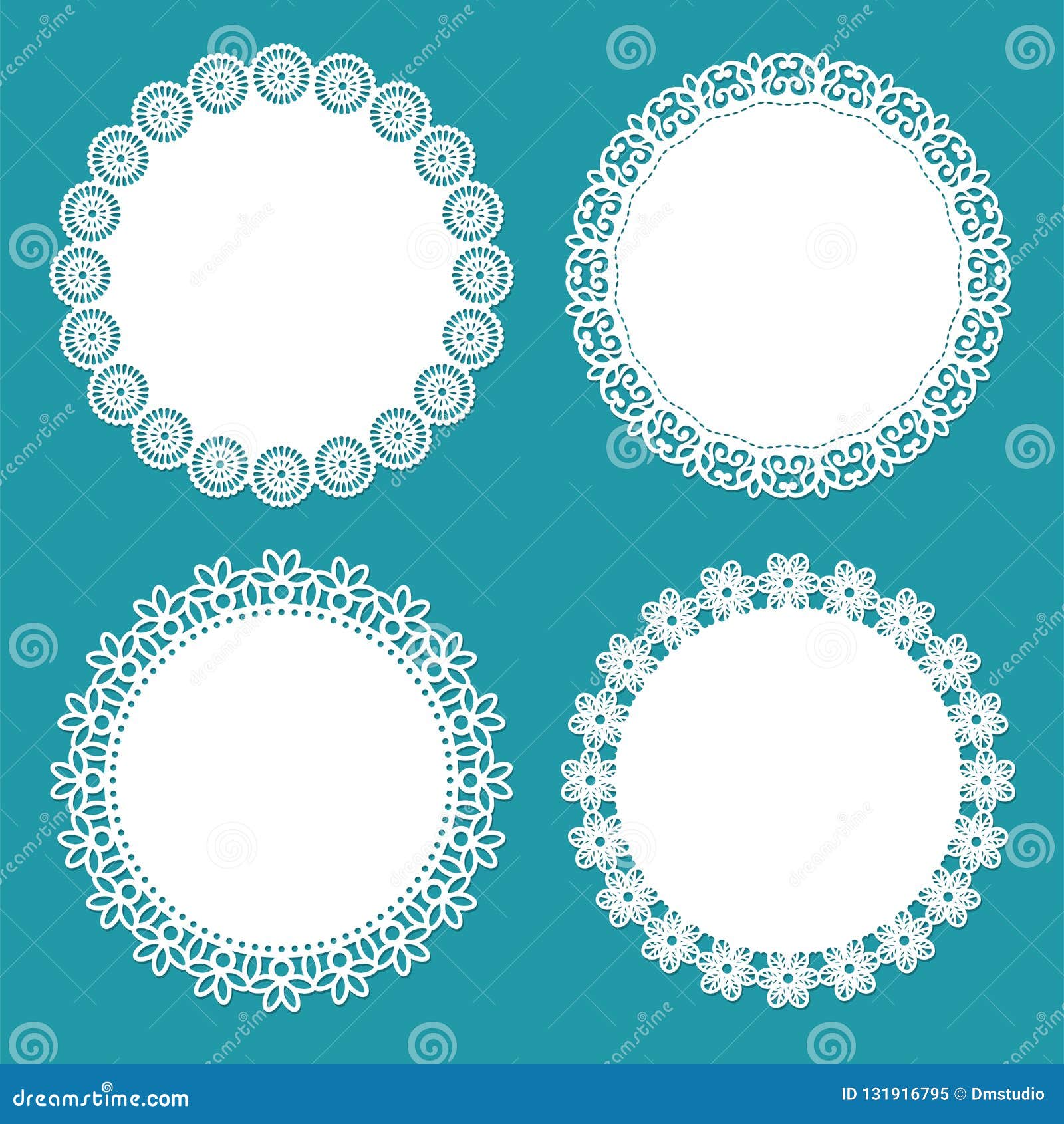 Vector Doily Lace Round Patterns Stock Vector - Illustration of border ...