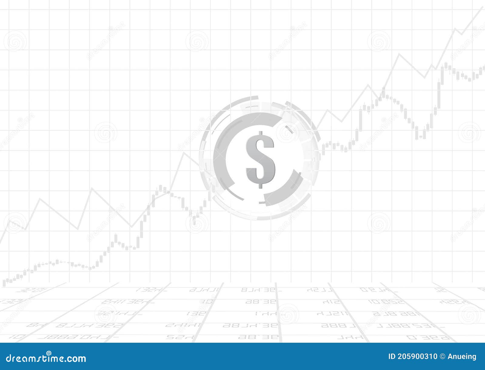 Vector : Dollar with Business Graph on White Background Stock Vector ...