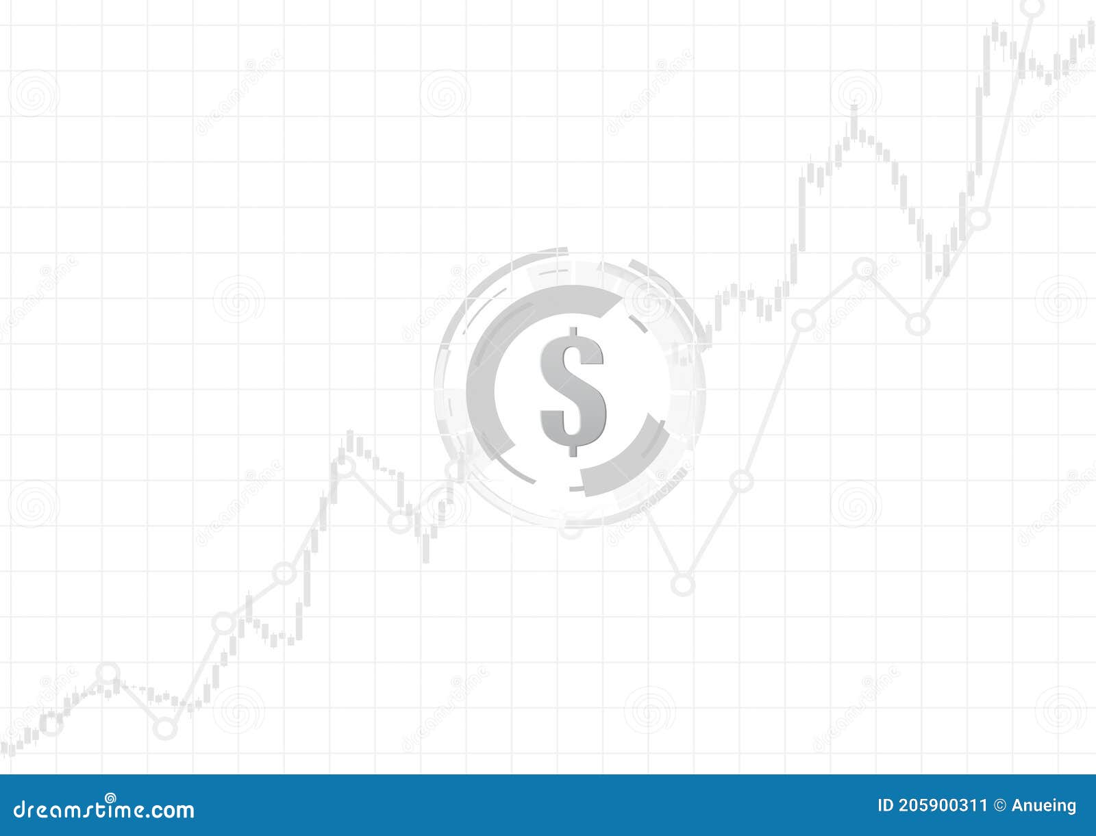 Vector : Dollar with Business Graph on White Background Stock Vector ...