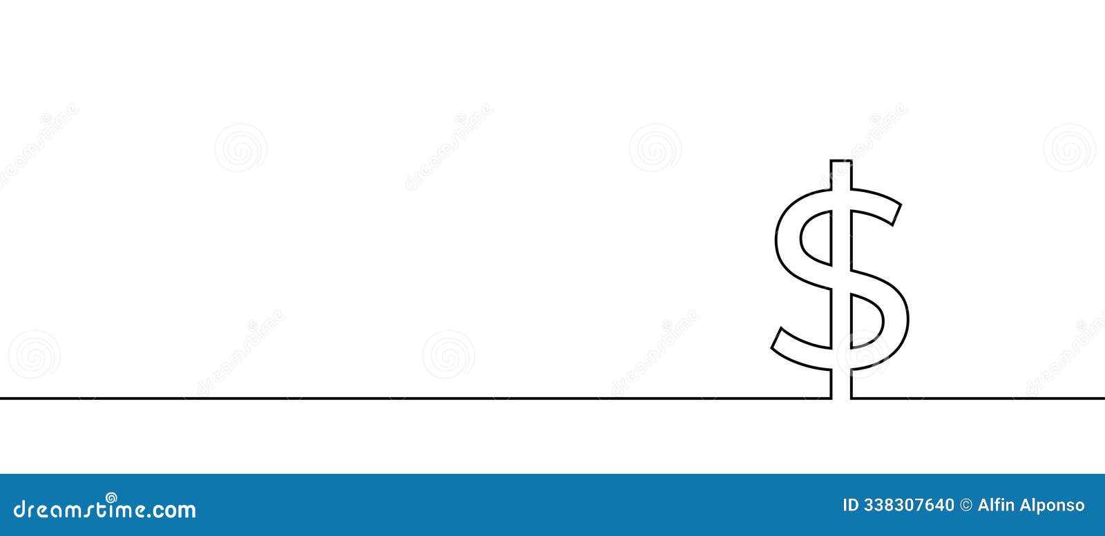 Vector Dollar Icon One Line Art Stock Vector - Illustration of ...