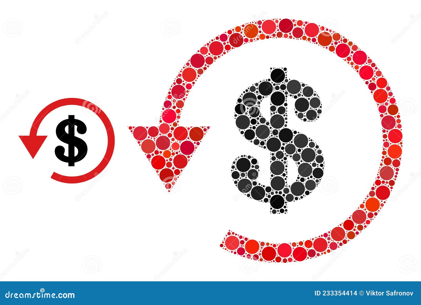 Vector Dollar Refund Collage of Small Circles Stock Vector ...