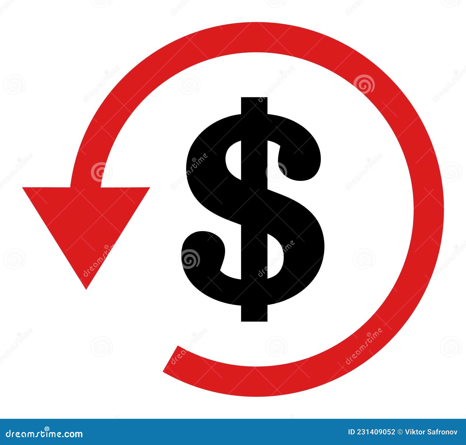 Vector Dollar Refund Flat Icon Symbol Stock Vector - Illustration of ...