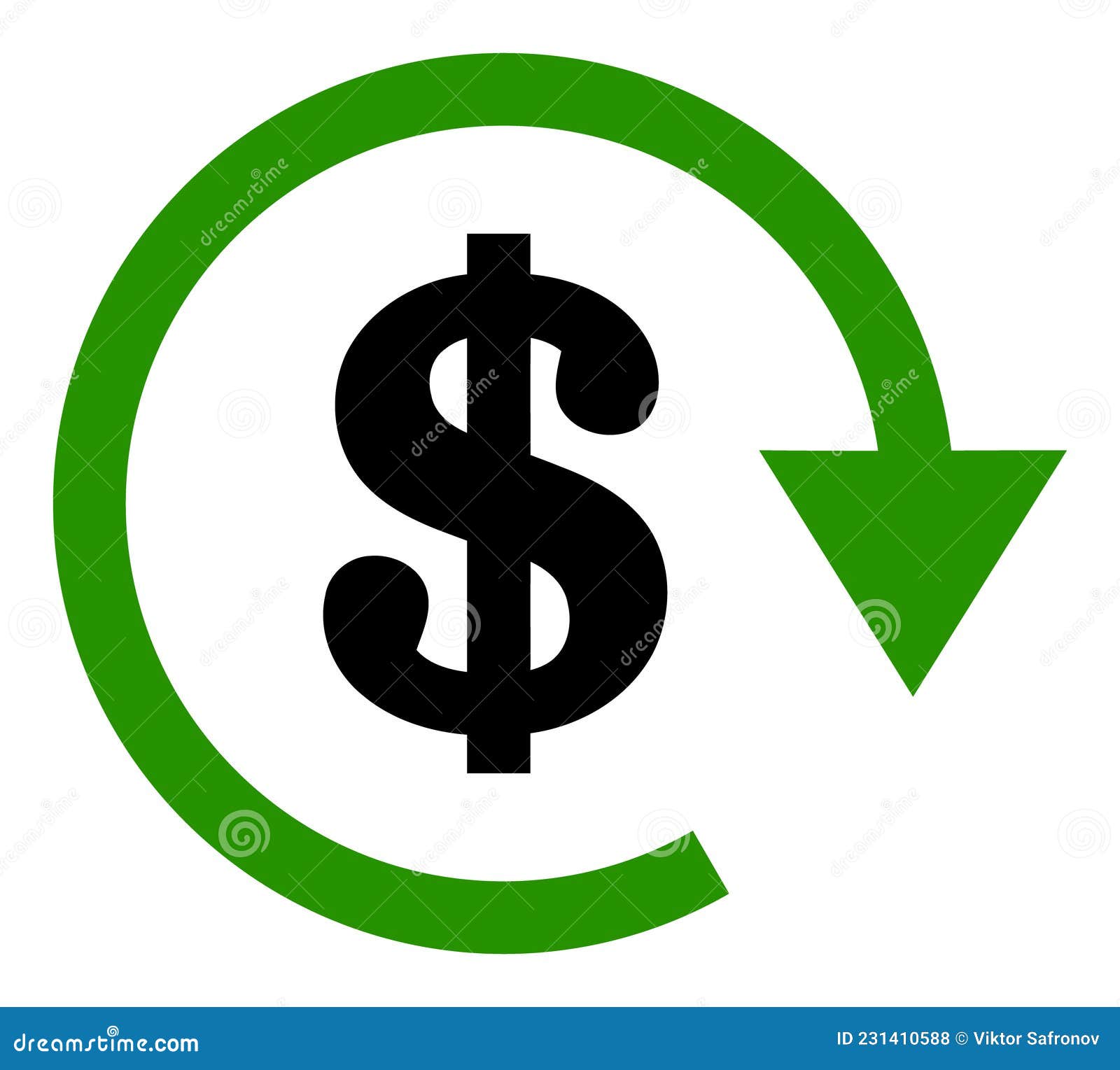 Vector Dollar Repay Flat Icon Illustration Stock Vector - Illustration ...