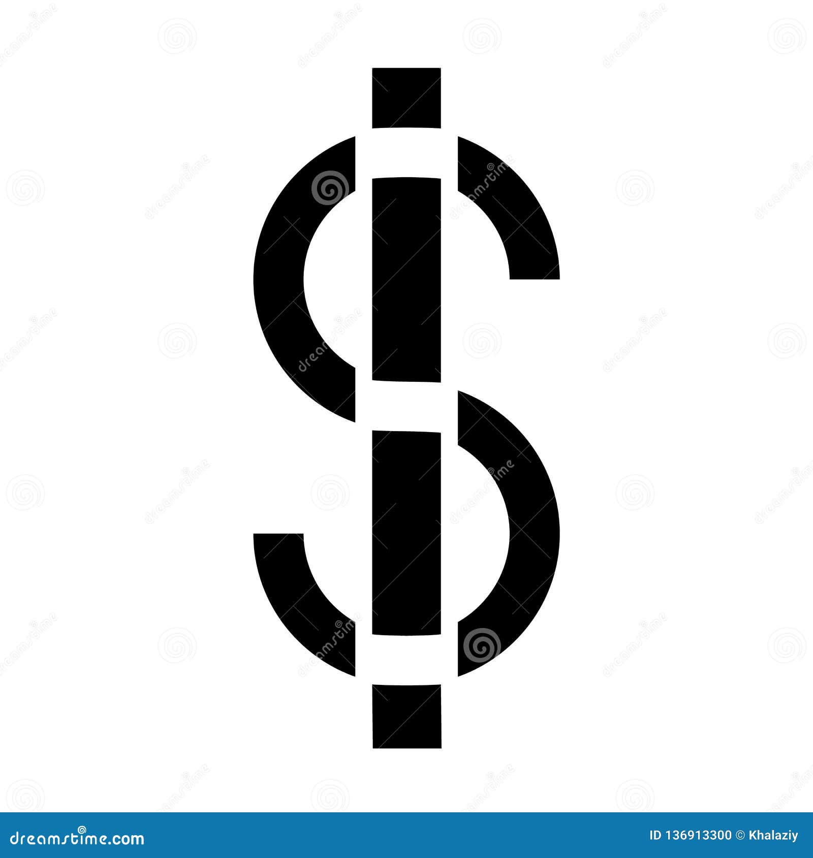 Vector dollar sign stock vector. Illustration of bank - 136913300