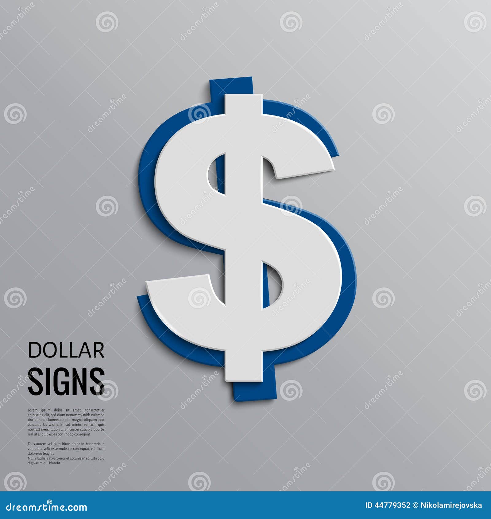 Vector Dollar Sign on Grey Background. Stock Vector - Illustration of ...