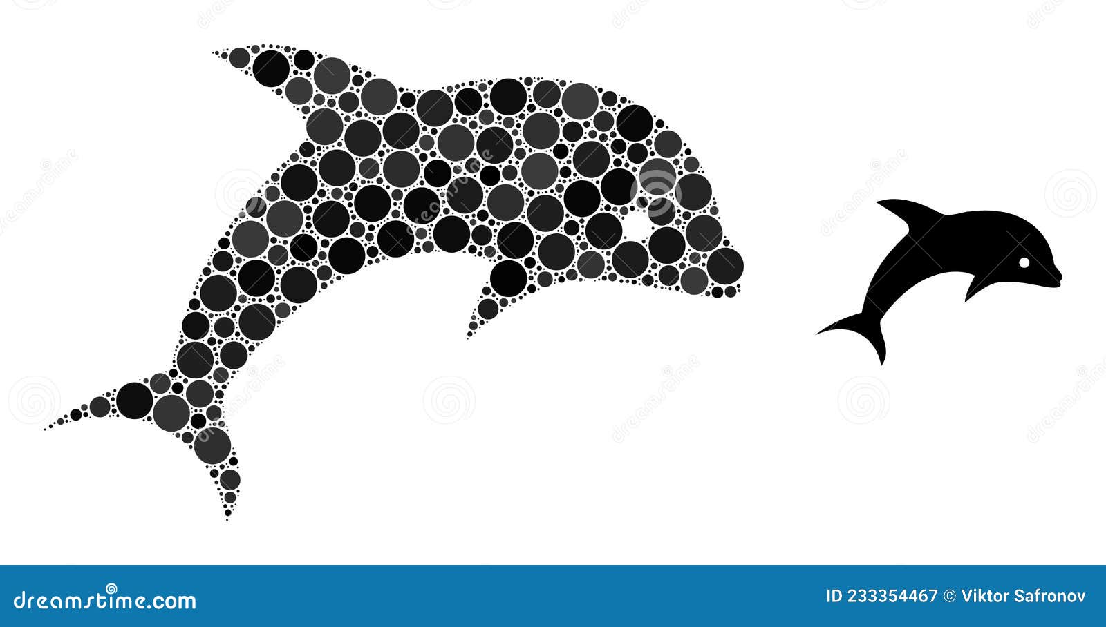 Vector Dolphin Mosaic of Small Circles Stock Vector - Illustration of ...